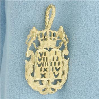 Ten Commandments Tablets Pendant in 14k Yellow Gold | Property Room