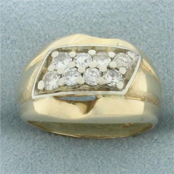 Unique Rhomboid Shaped Diamond Ring In 14k Yellow Gold | Property Room