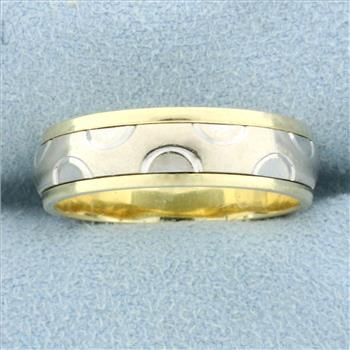 Unique Two Tone Band Ring in 14K Yellow and White Gold | Property Room