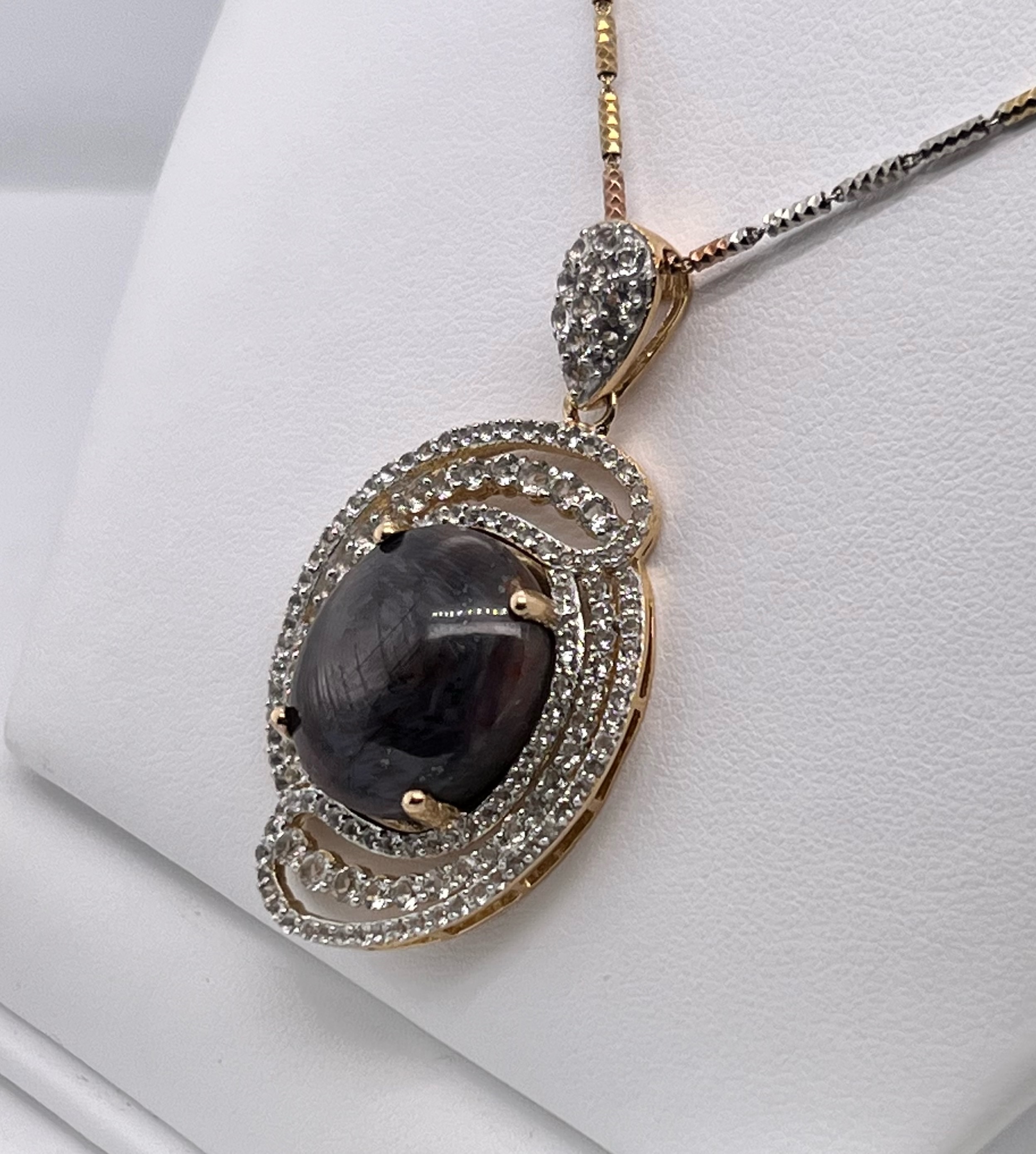 RUBY & WHITE SAPPHIRE NECKLACE IN STERLING SILVER | Property Room