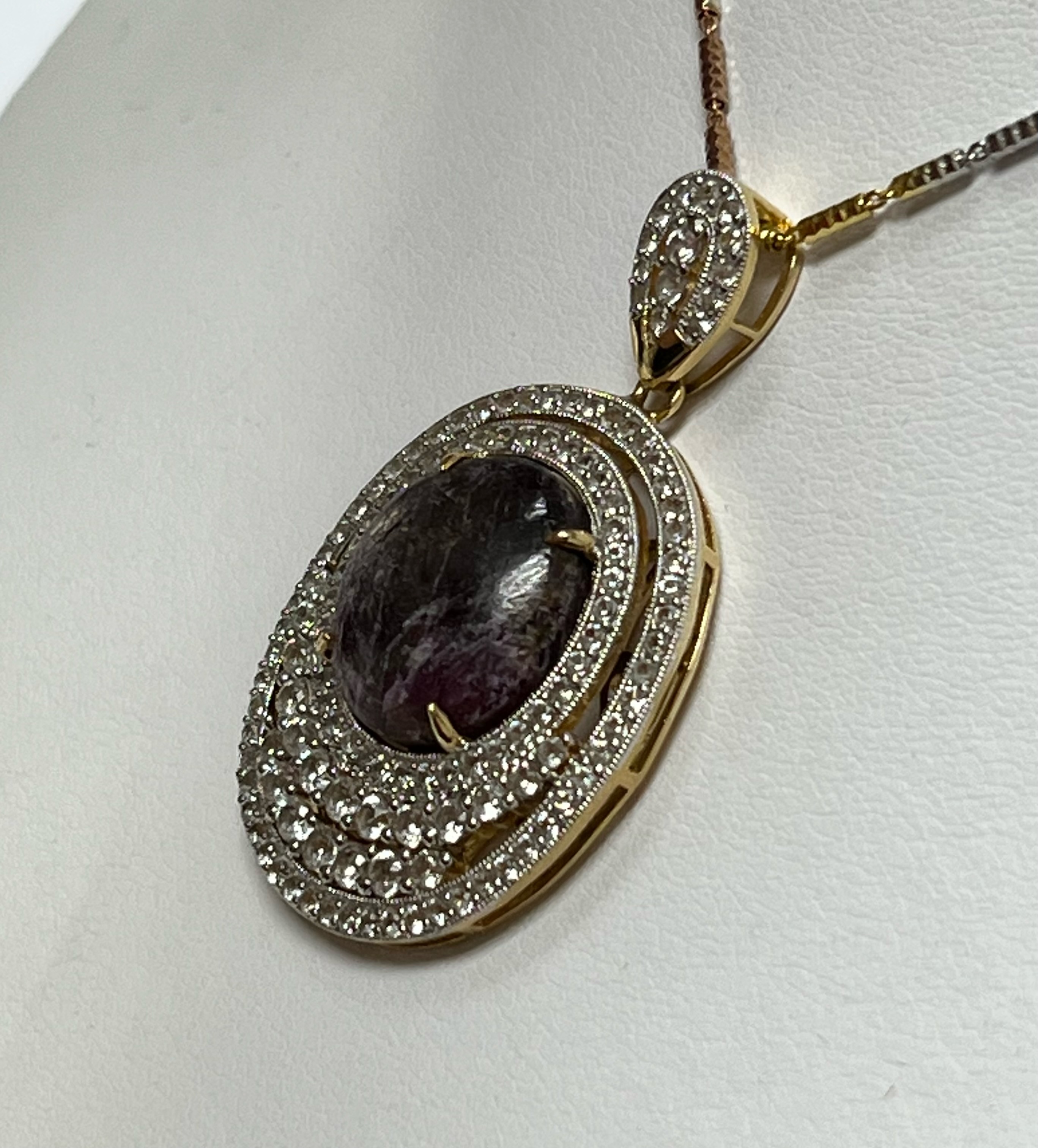 RUBY & SAPPHIRE NECKLACE IN STERLING SILVER | Property Room