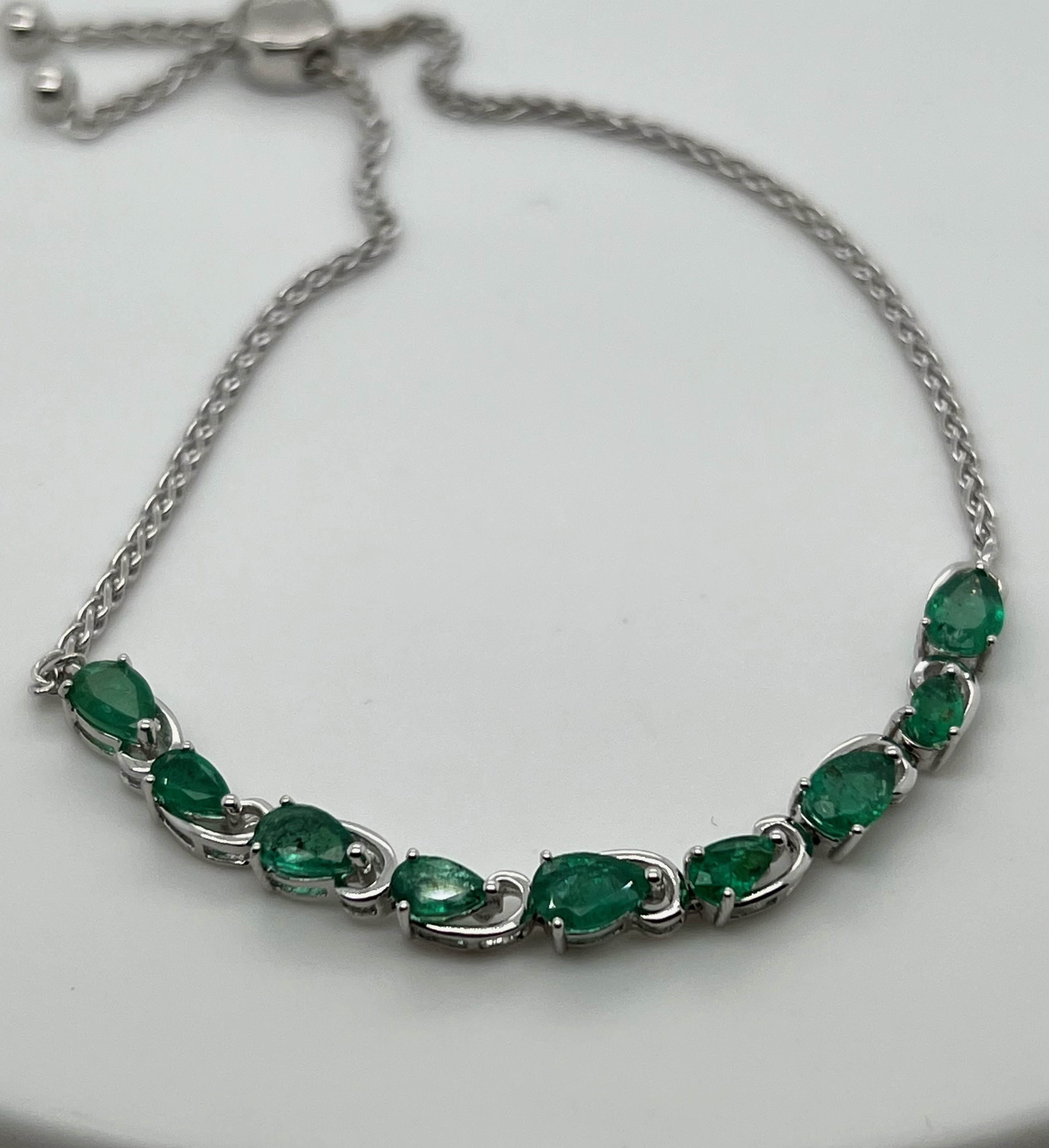 EMERALD BRACELET SET IN STERLING SILVER | Property Room