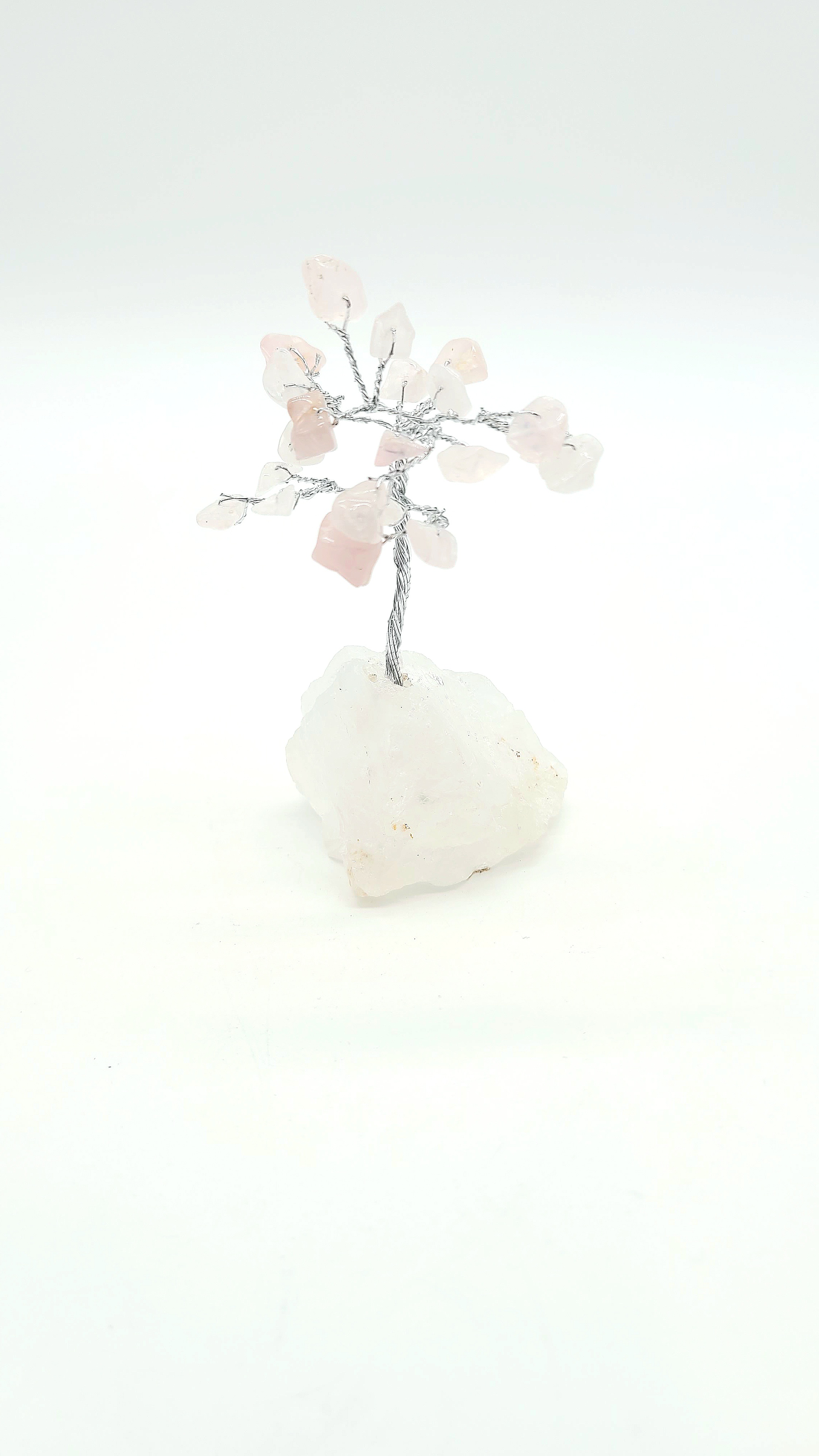 Crystal Tree with Rose Quartz Leaves and Clear Quartz Base | Property Room
