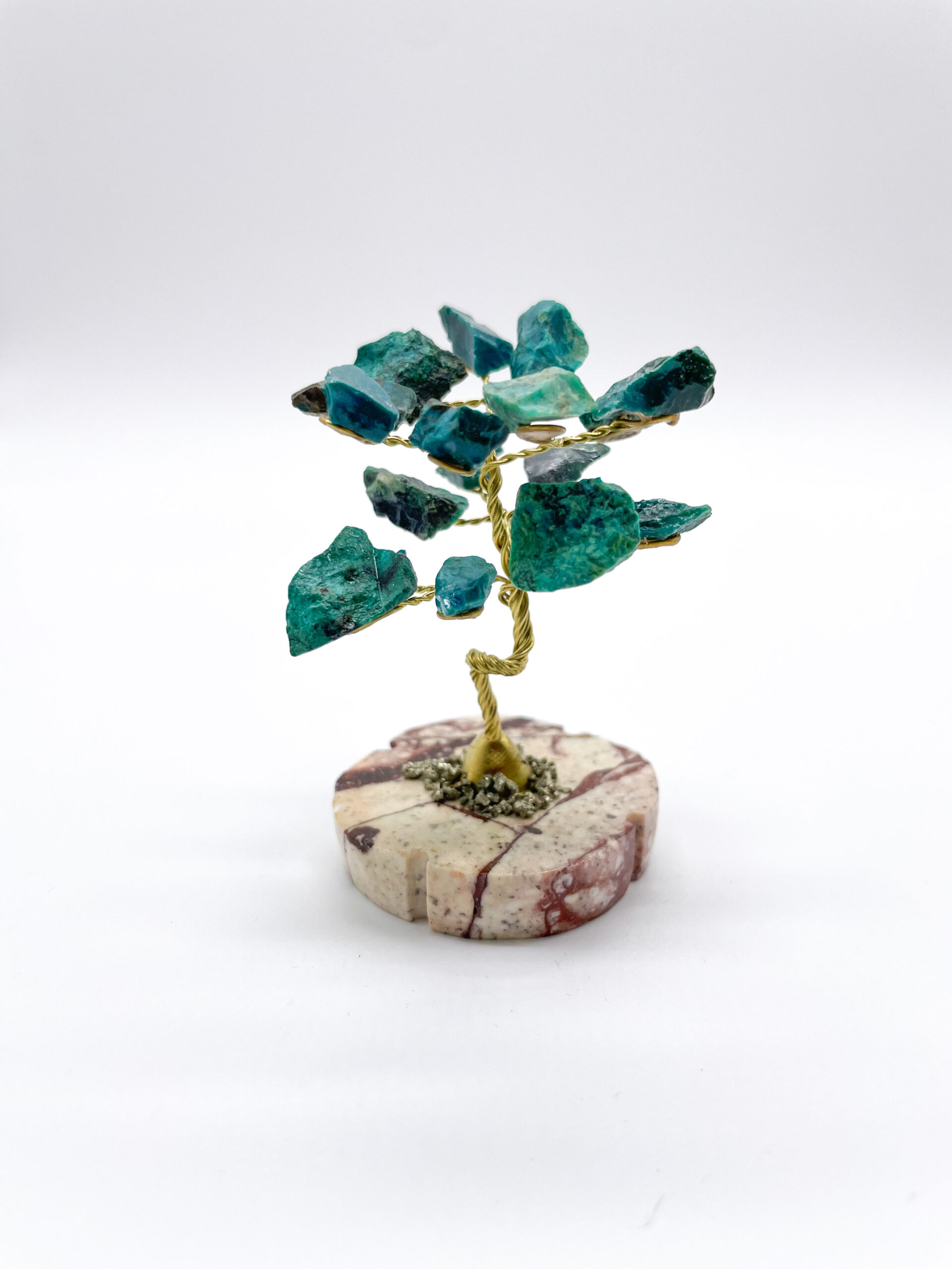 Chrysocolla Gemstone Trees with Stone Base – Crystal Chip Money Tree ...