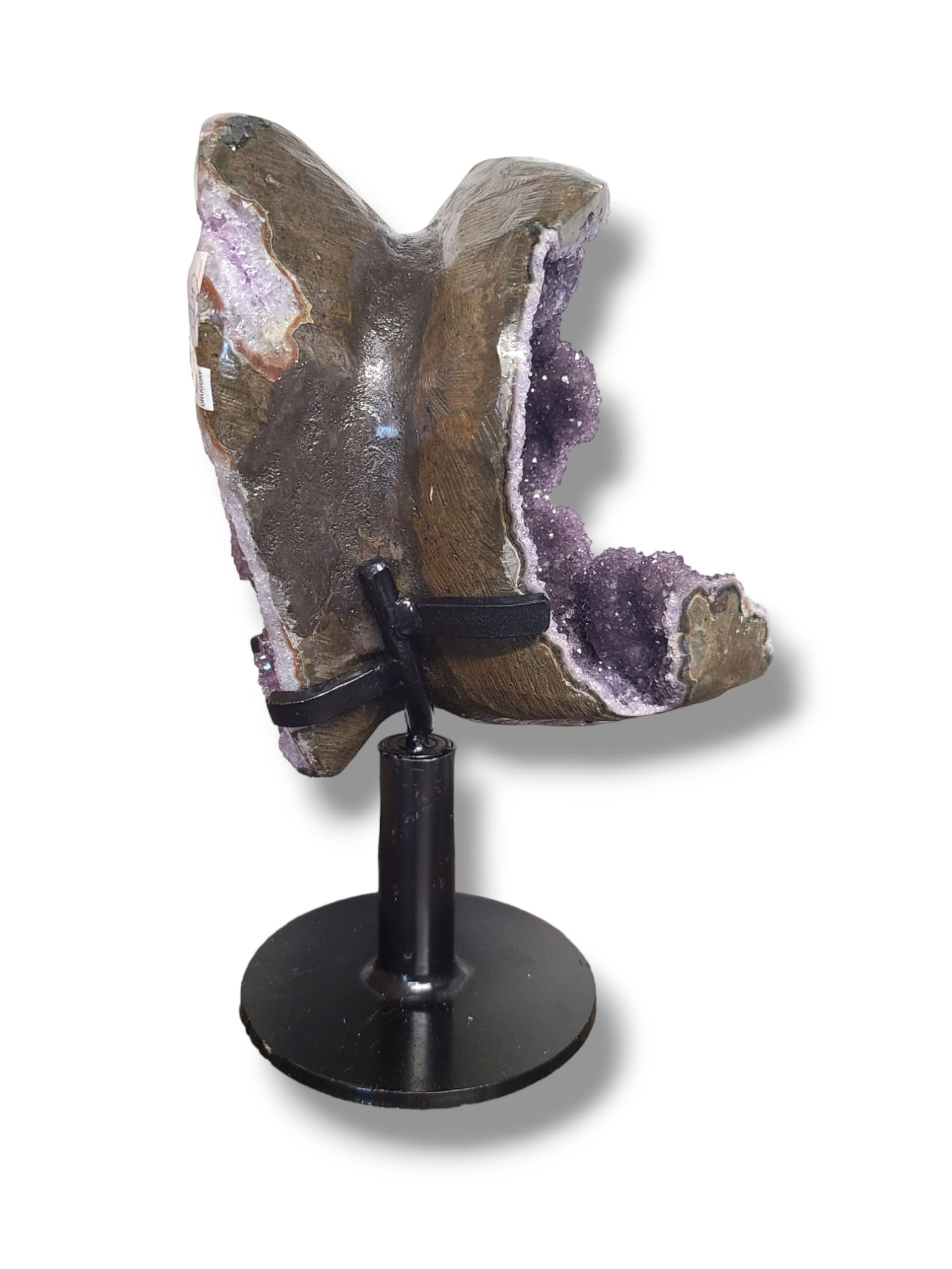 Amethyst Cluster – Dual Geodes on Spinning Metal Stand | Property Room