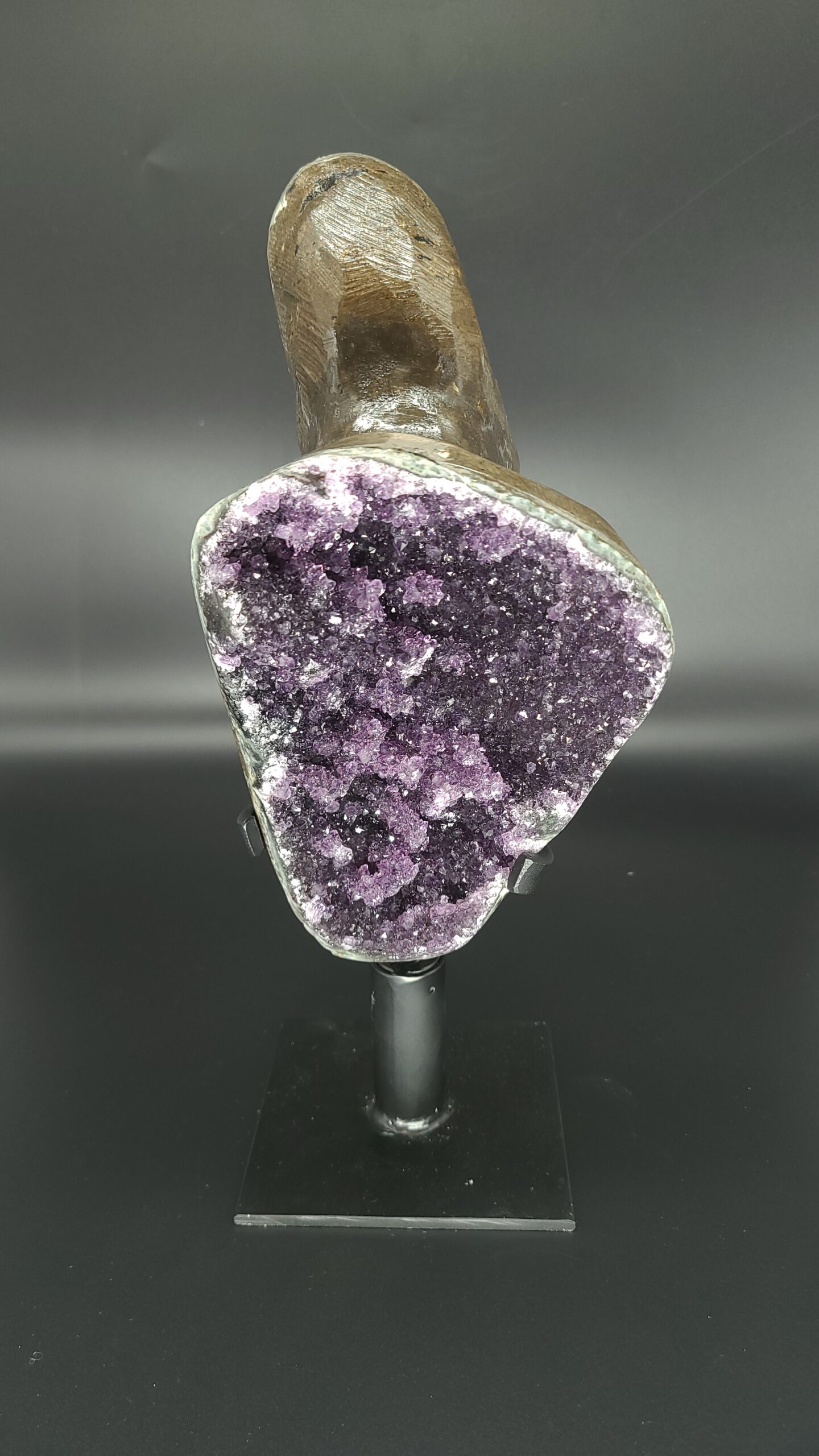 Sparkling Amethyst Clusters on a Spinning Base Stand | Property Room