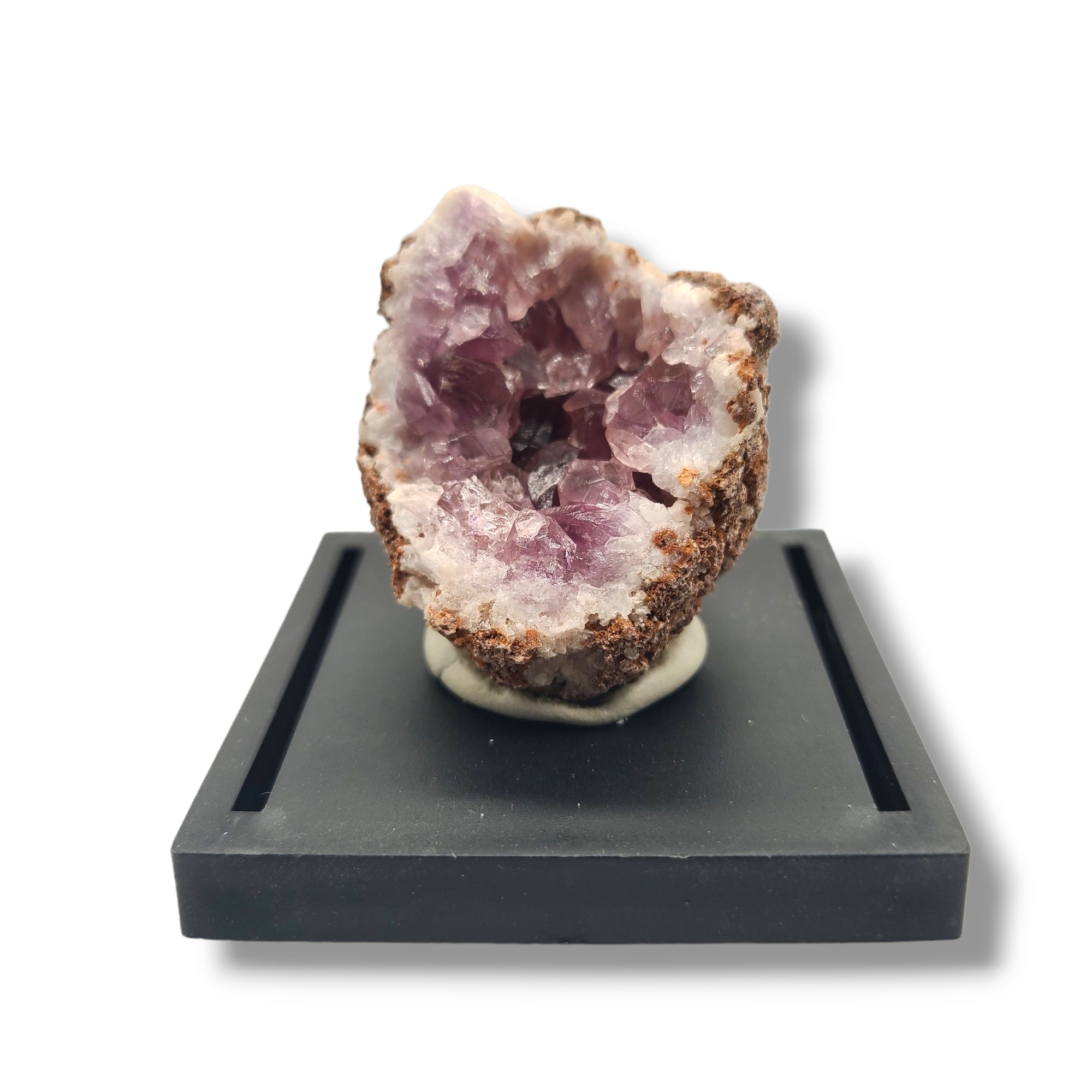 Delicate Pink Amethyst Geodes from Patagonia in Display Case | Property ...