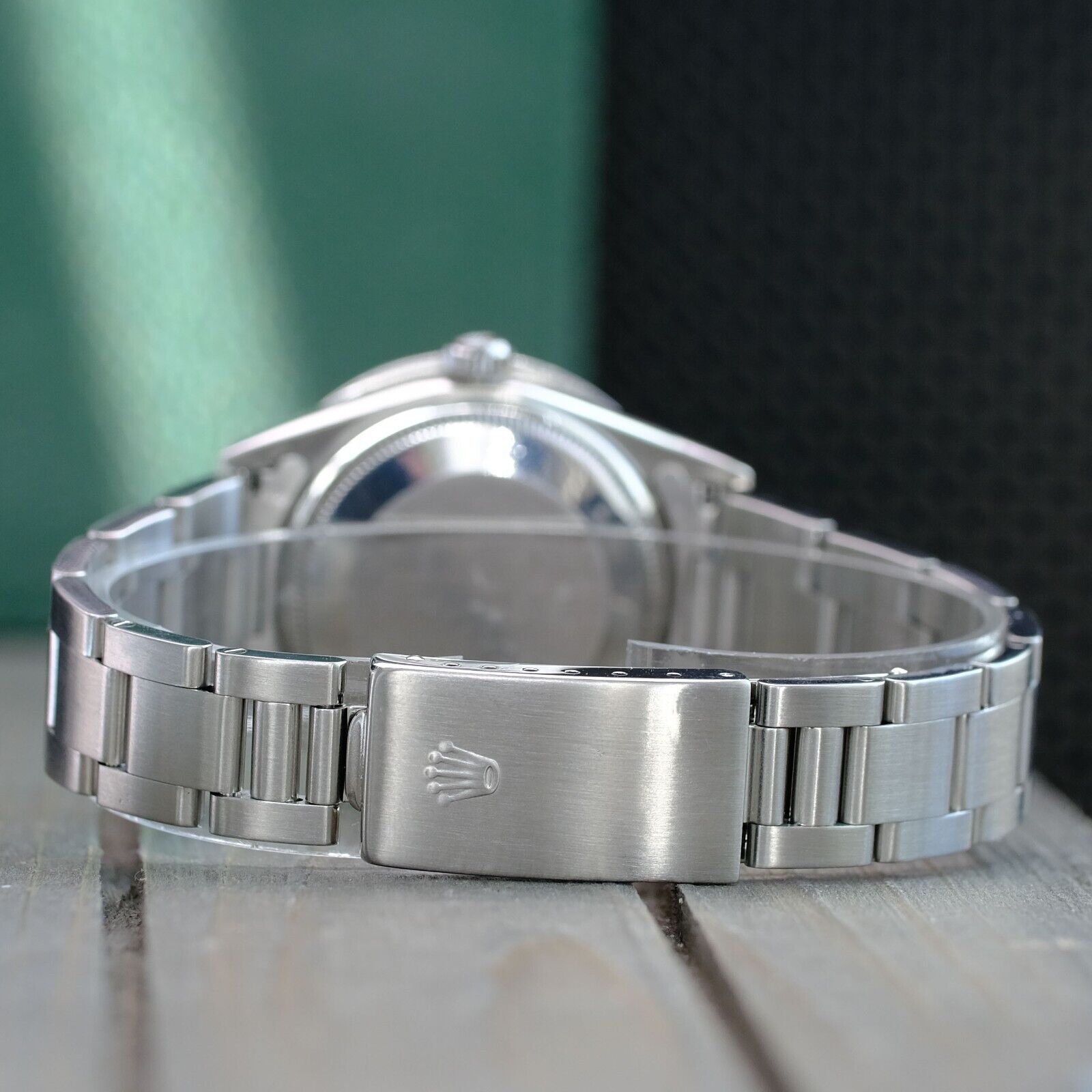 ROLEX MENS AIR-KING STEEL WATCH 34M BLUE INDEX DIAL DIAMOND BEZEL ...