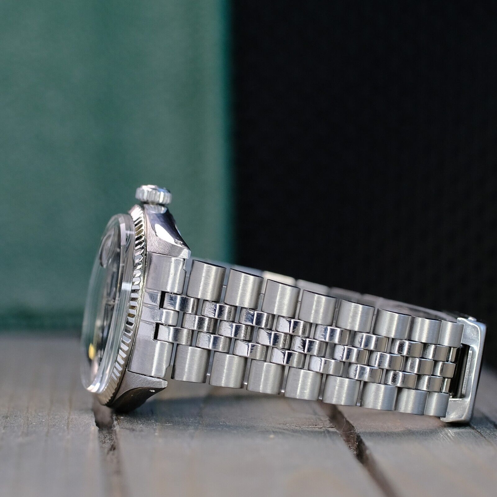 ROLEX MENS DATEJUST GOLD & STEEL POWDER BLUE DIAL FLUTED BEZEL 36MM ...