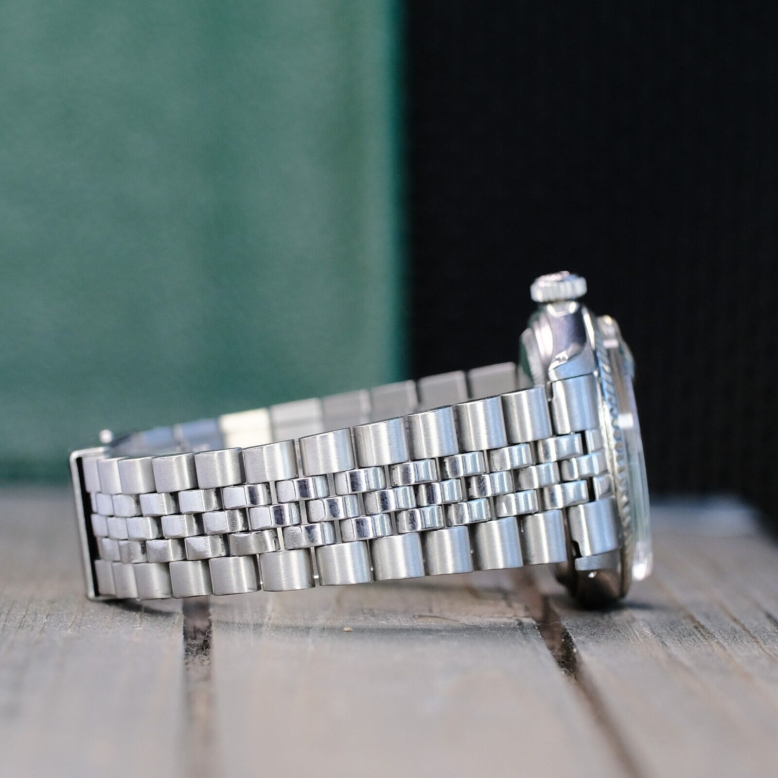 ROLEX MENS DATEJUST GOLD & STEEL POWDER BLUE DIAL FLUTED BEZEL 36MM ...