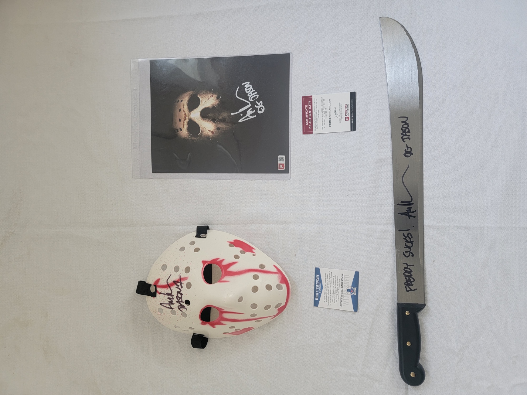 Friday the 13th Autographed Mask, 8x10 Picture and Machete | Property Room