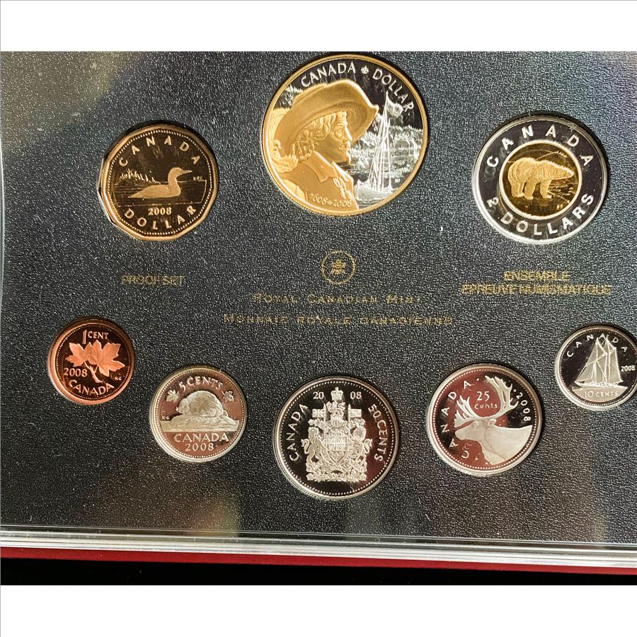 2008 ROYAL CANADIAN MINT COINAGE SILVER PROOF SET OF 8, 6 COINS ARE ...