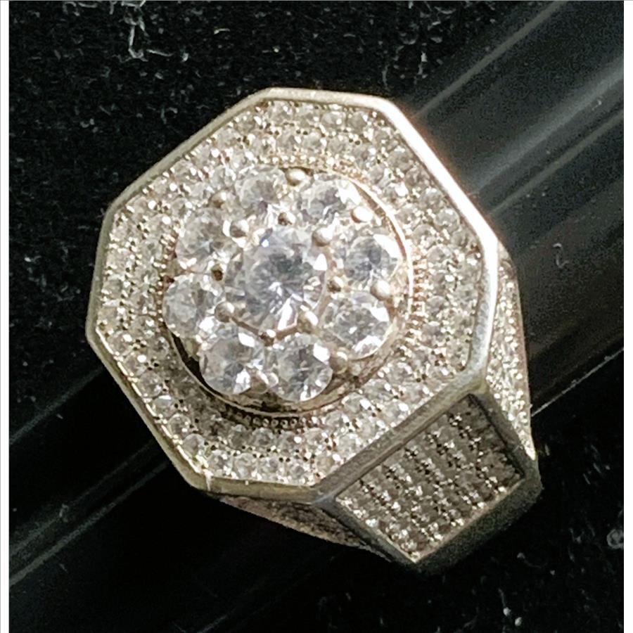 .925 STERLING SILVER HEAVY MENS RING JEWELRY, SIZE 10, WITH LOTS OF ...