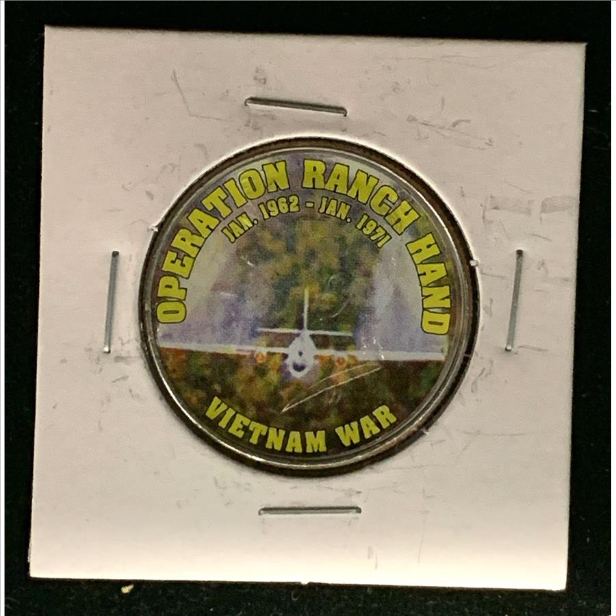VIETNAM WAR OPERATION RANCH HAND COLORIZED KENNEDY HALF DOLLAR COIN ...