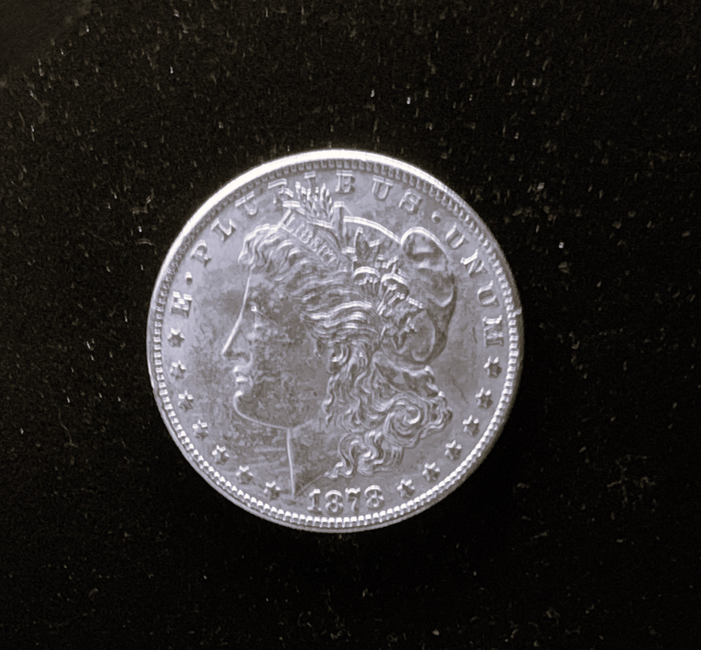 1878 MORGAN SILVER DOLLAR COIN, BRIGHT LUSTER FULL HEAD BAND | Property ...