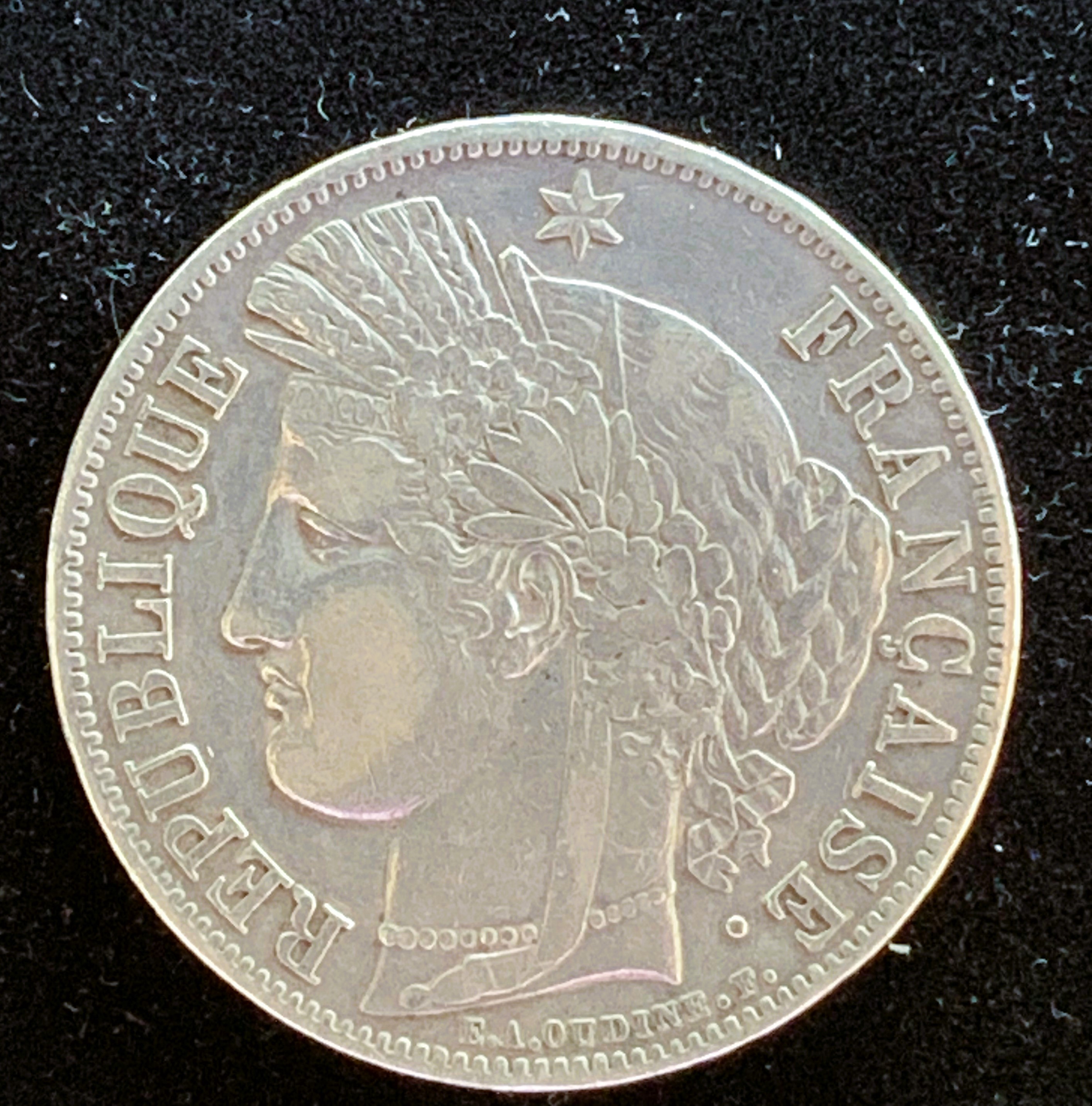 1849-A FRANCE .90 FINE SILVER 5 FRANCS COIN, BRIGHT CLEAR DETAILES ...