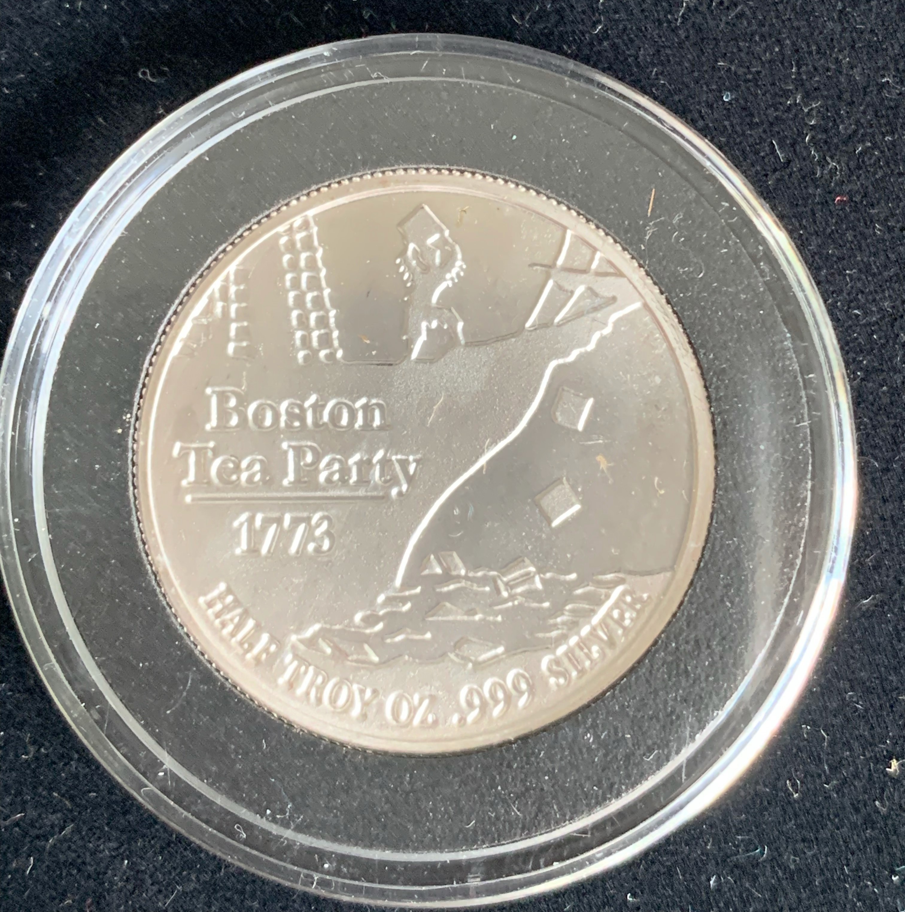 Silver Half Ounce .999 Fine Silver Proof Boston Tea Party Commemorative ...