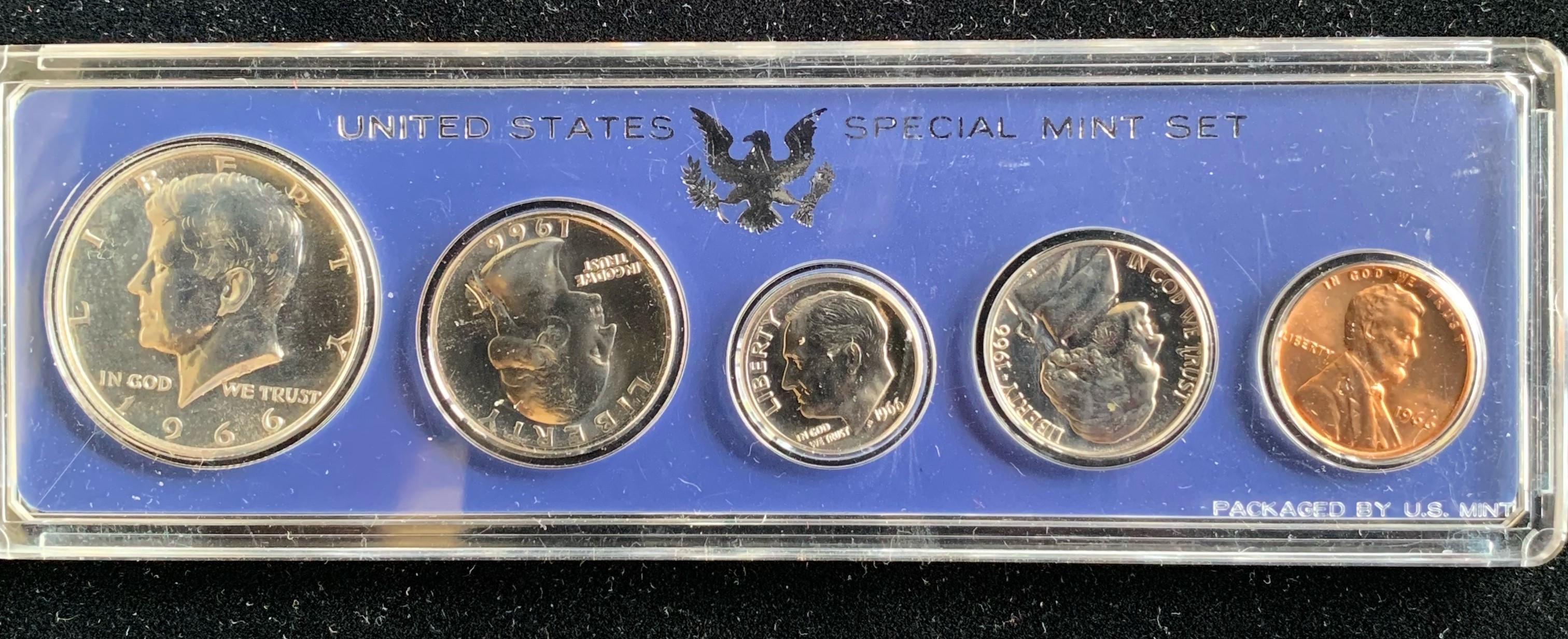 1966 U.S SPECIAL MINT SET IN ORIG MINT CASE, UNCIRCULATED SHINY PROOF ...