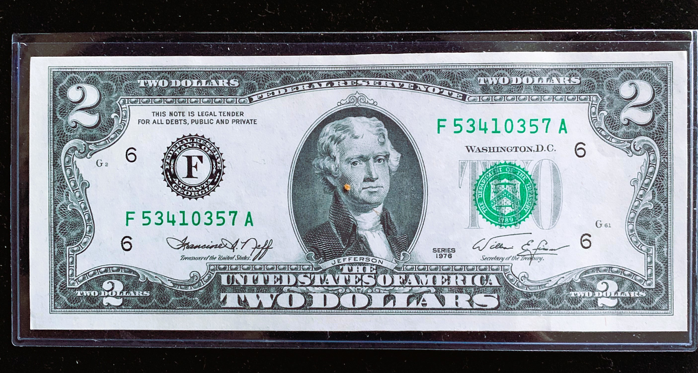 1976 SERIES $2 DOLLAR FEDERAL RESERVE NOTE, INTRODUCED IN CELEBRATION ...