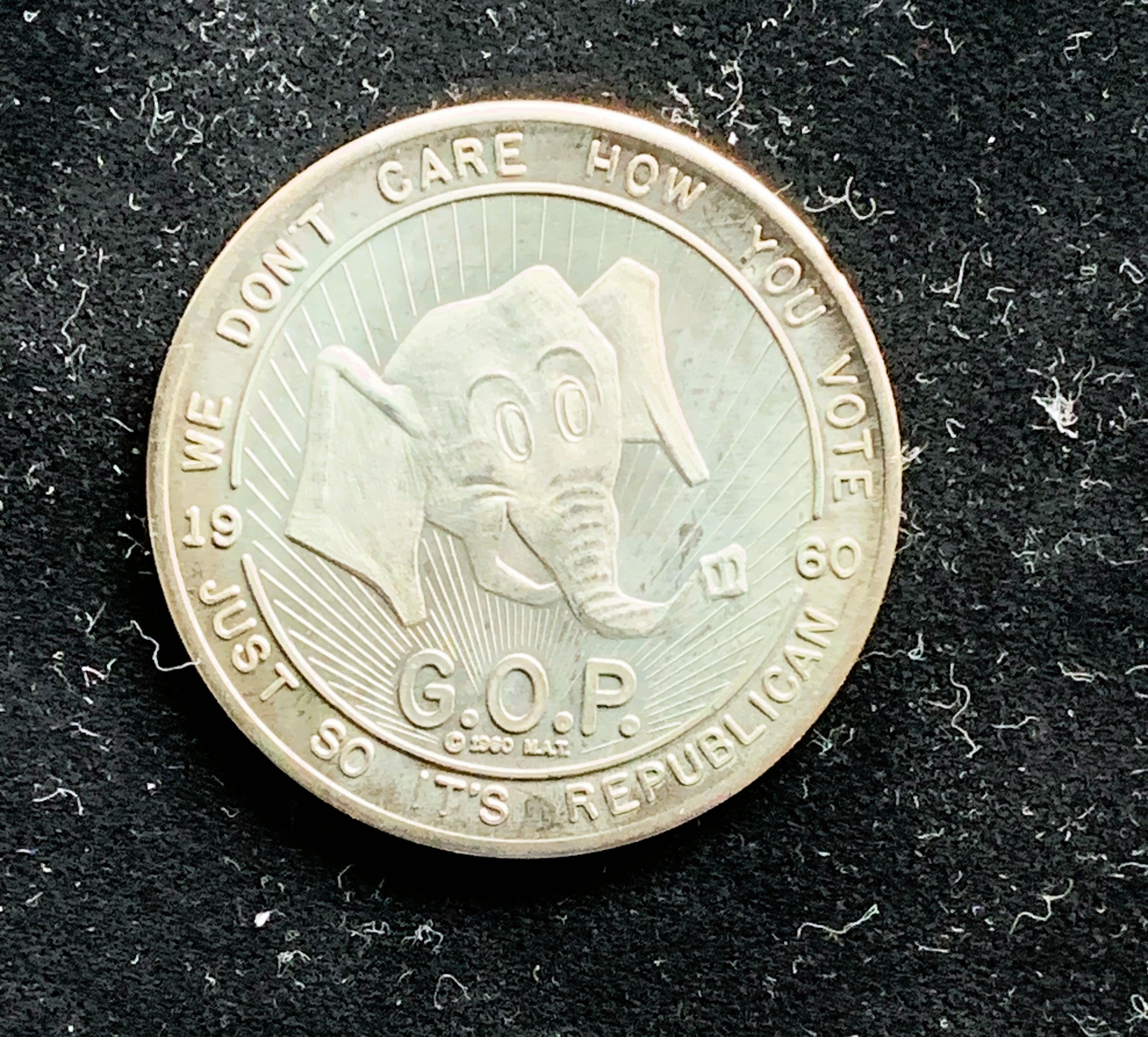 RARE VINTAGE POLITICAL GOP COIN, NIXON & LODGE UNCIRCULATED PROOF-LIKE ...