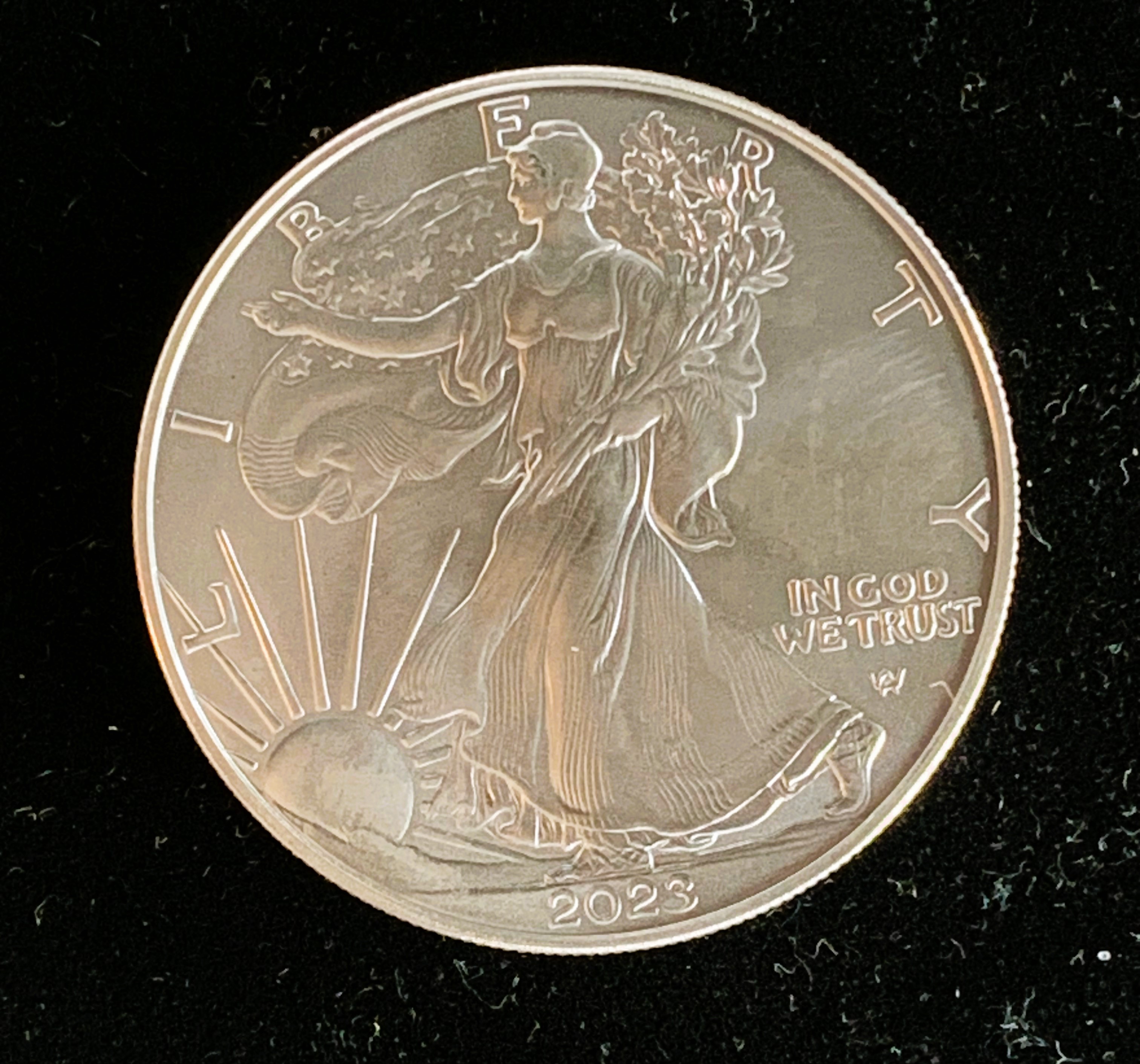 2023-W AMERICAN SILVER EAGLE DOLLAR COIN, 1oz .999 FINE SILVER, BRIGHT SHINY BU GEM | Property Room