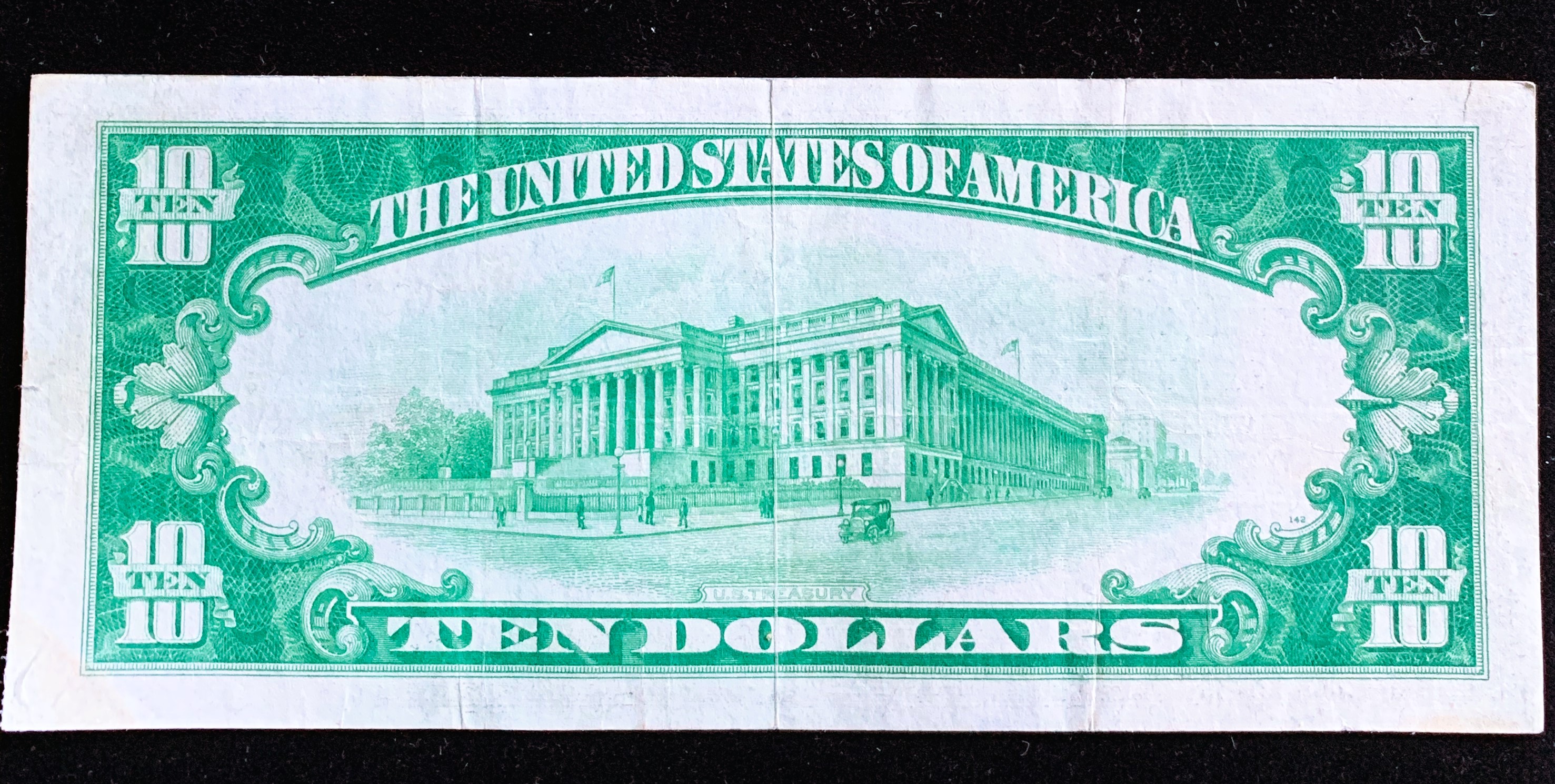 1929 SERIES $10 DOLLAR NATIONAL CURRENCY NOTE SECURED BY US BONDS ...