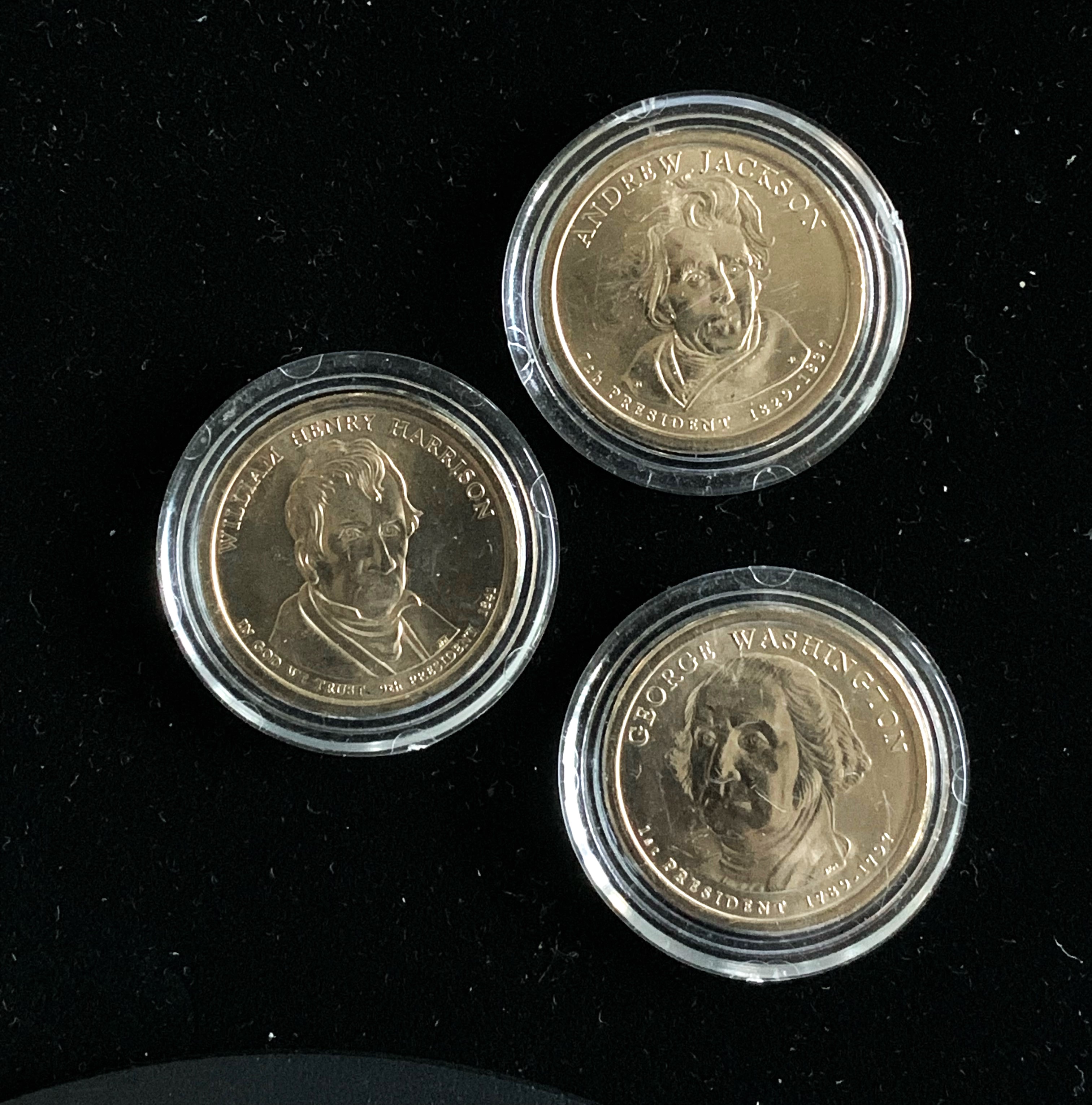 $1 GOLD TONNED PRESIDENTIAL COLLECTION UNC IN CASE (3) COINS | Property ...