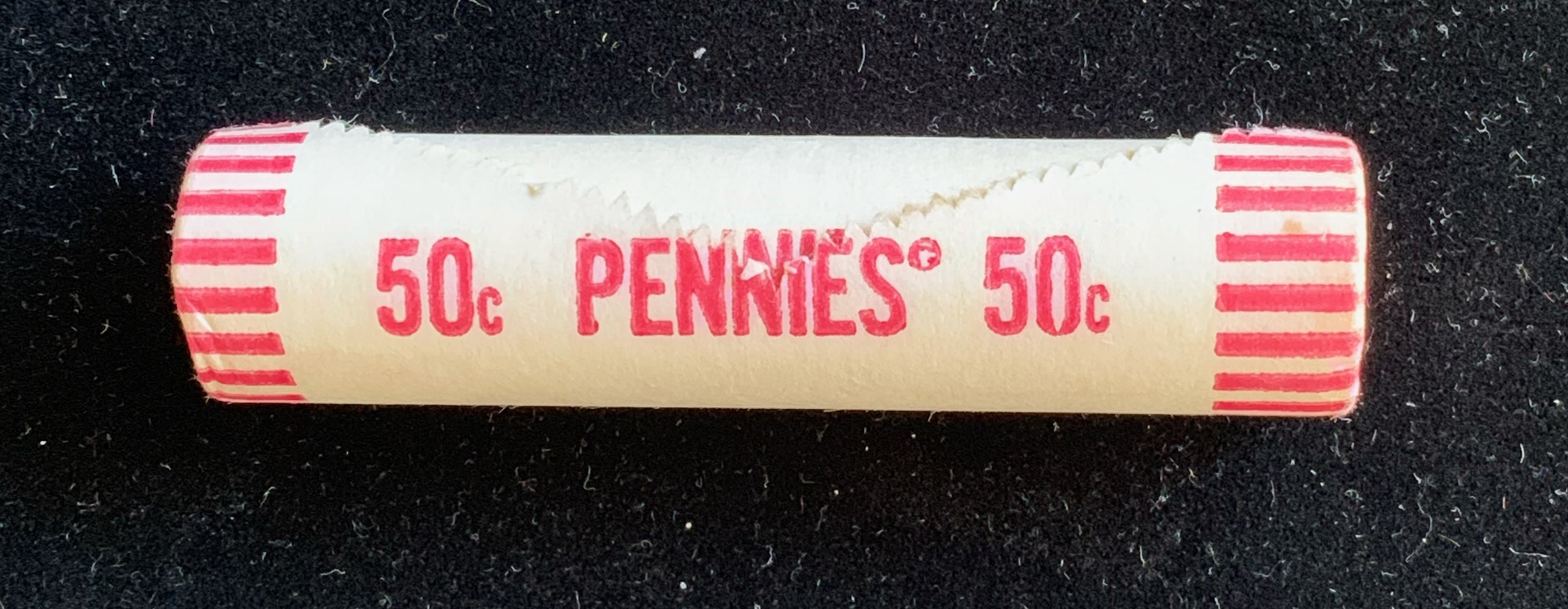 ROLL OF 1981 BRILLIANT UNCIRCULATED PENNIES, COINS ORIGINAL BANK ROLL ...