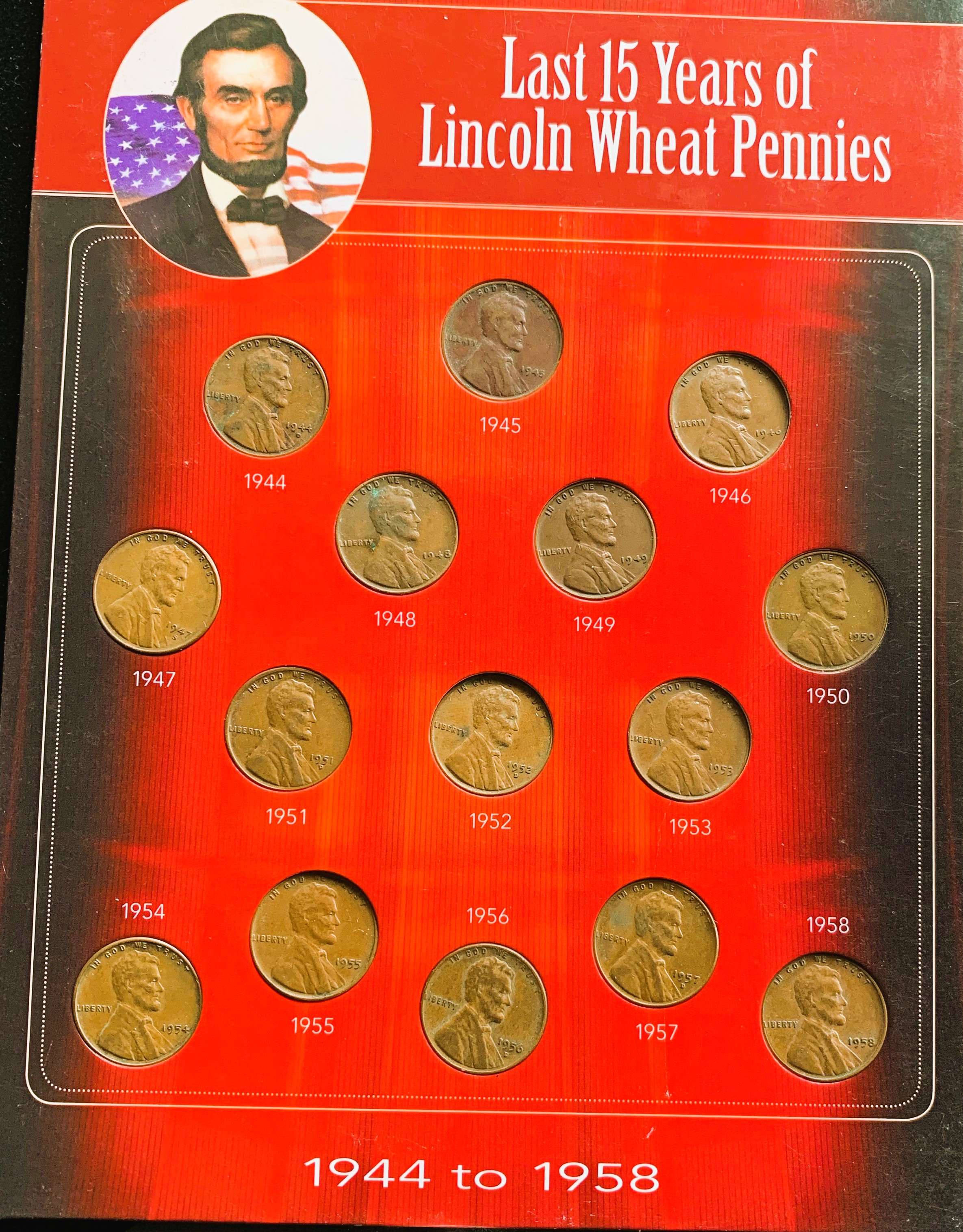 1944 - 1958 LAST 15 YEARS OF LINCOLN WHEAT PENNY COLLECTION, NICE COINS ...