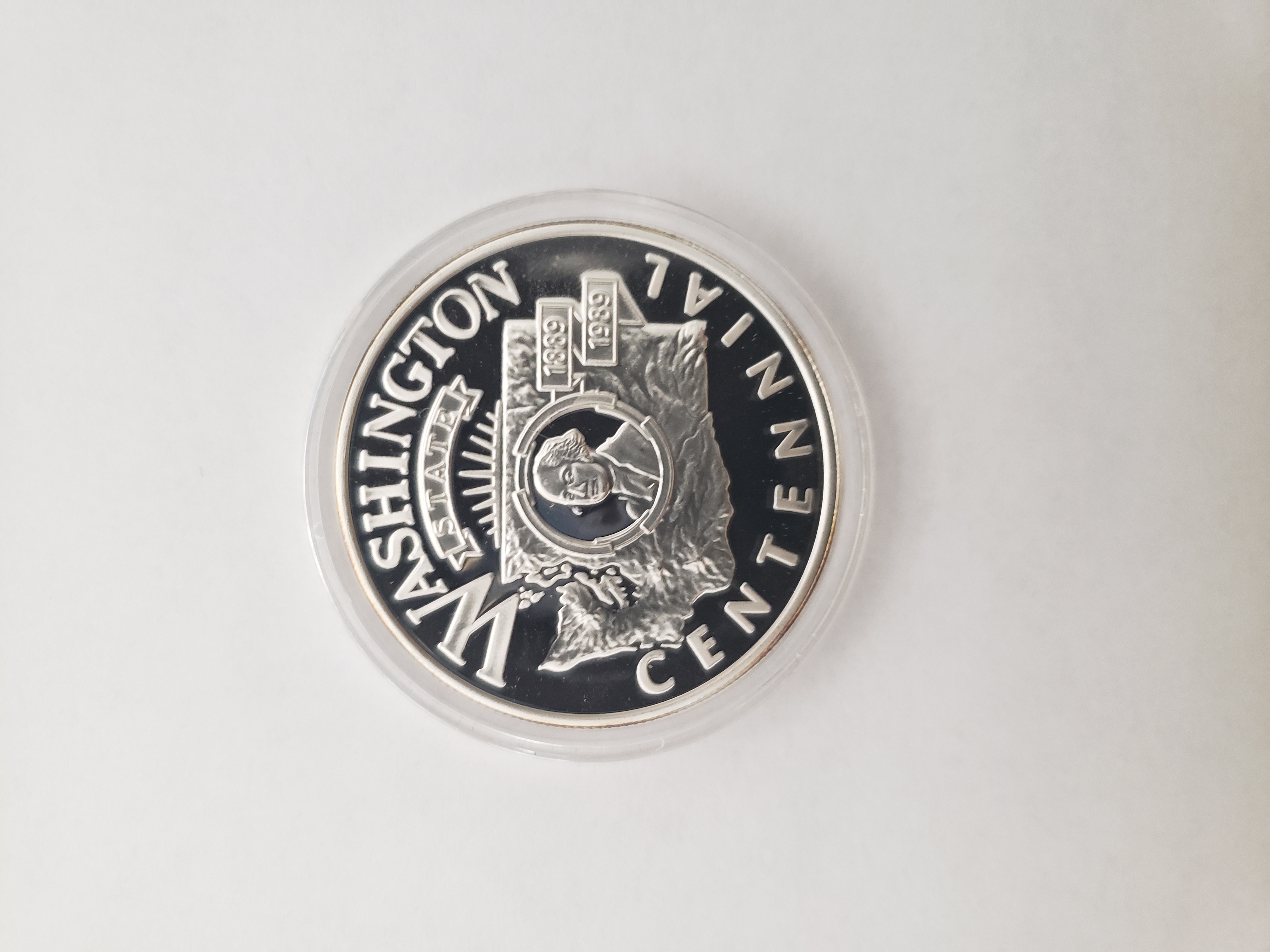 1 OZ SILVER PROOF WA STATE CENTINNIAL COIN | Property Room