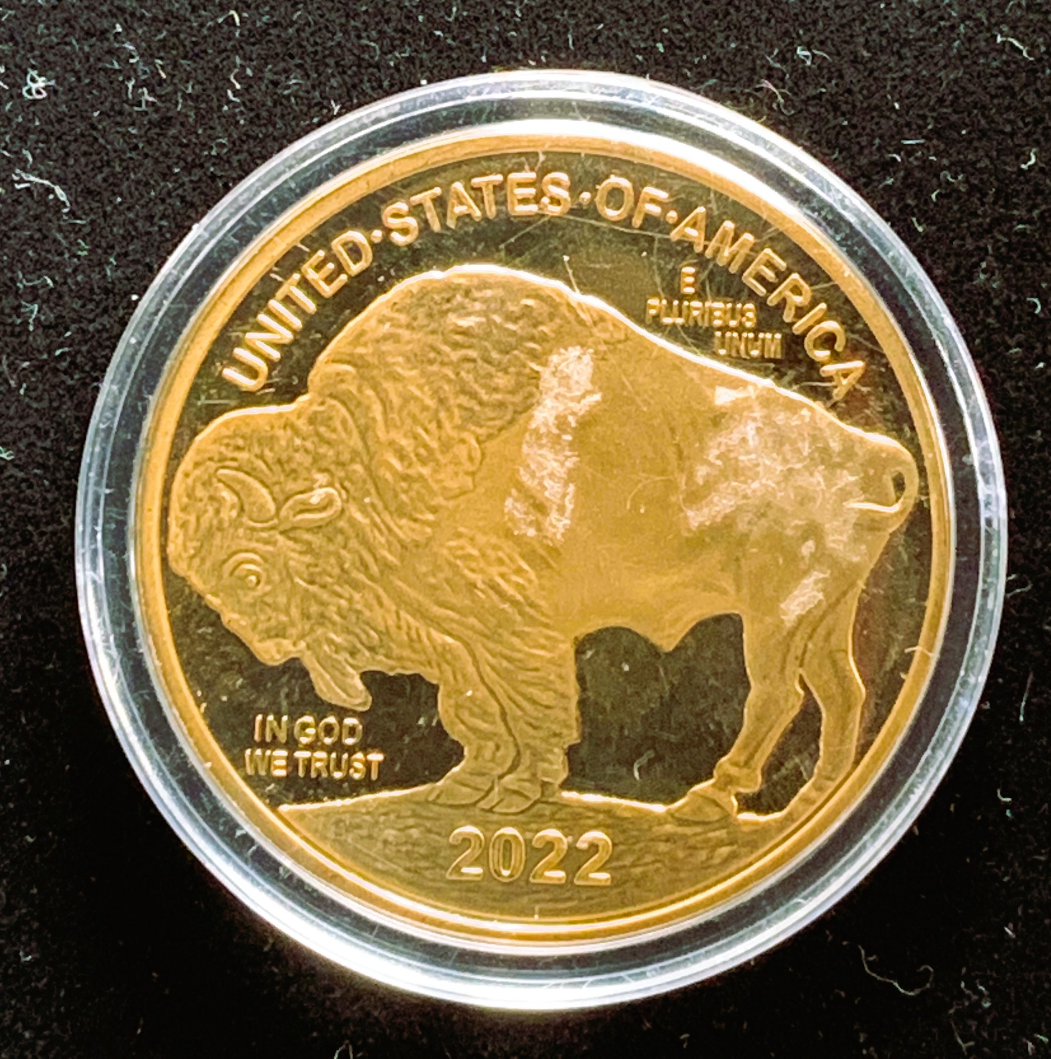 2022 GOLD PLATED BU PROOF AMERICA BUFFALO COIN | Property Room