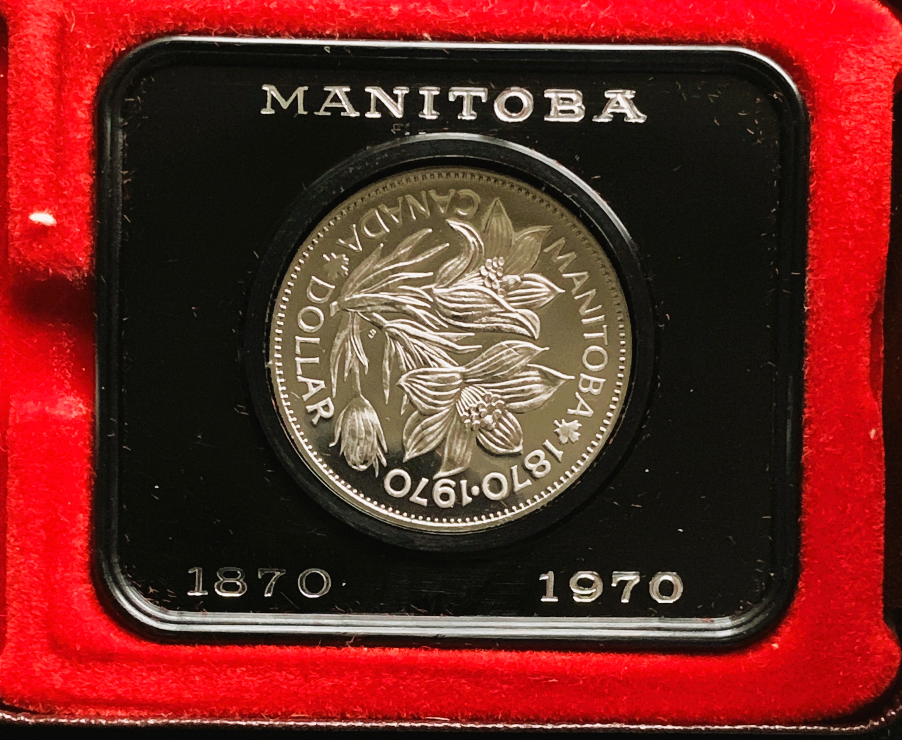 1970 CANADA MANITOBA 1870-1970 COMMEMORATIVE DOLLAR PROOF COIN IN ORIG ...