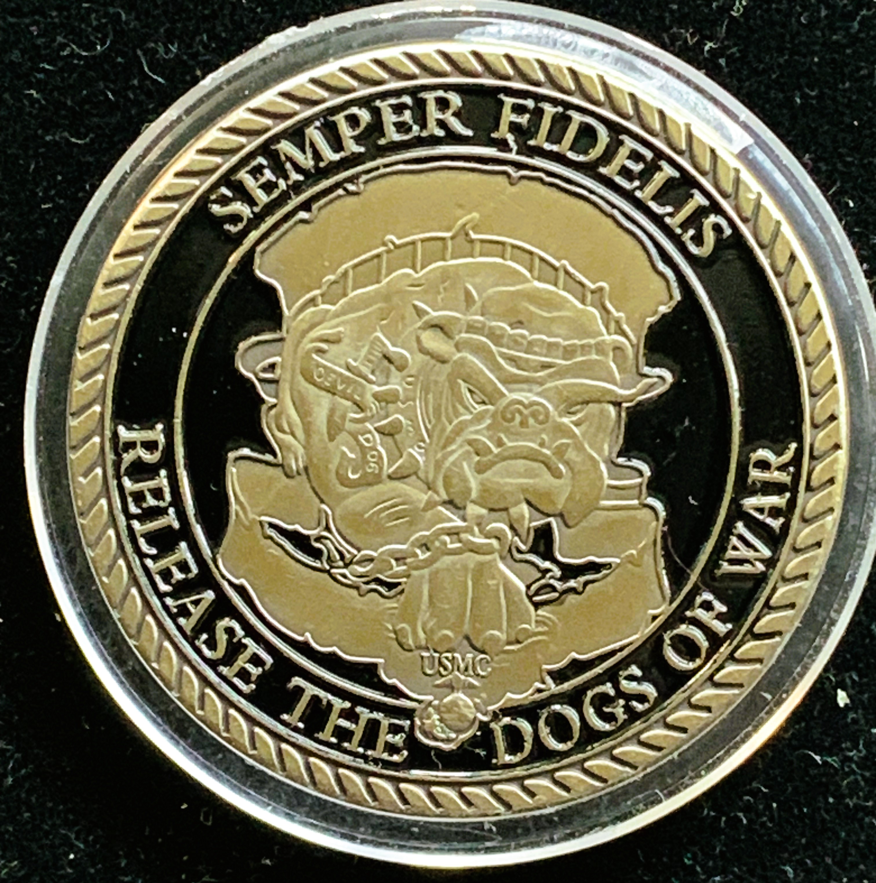 U.S. MARINE CORPS, RELEASE THE DOGS OF WAR COIN, BRILLIANT UNCIRCULATED ...