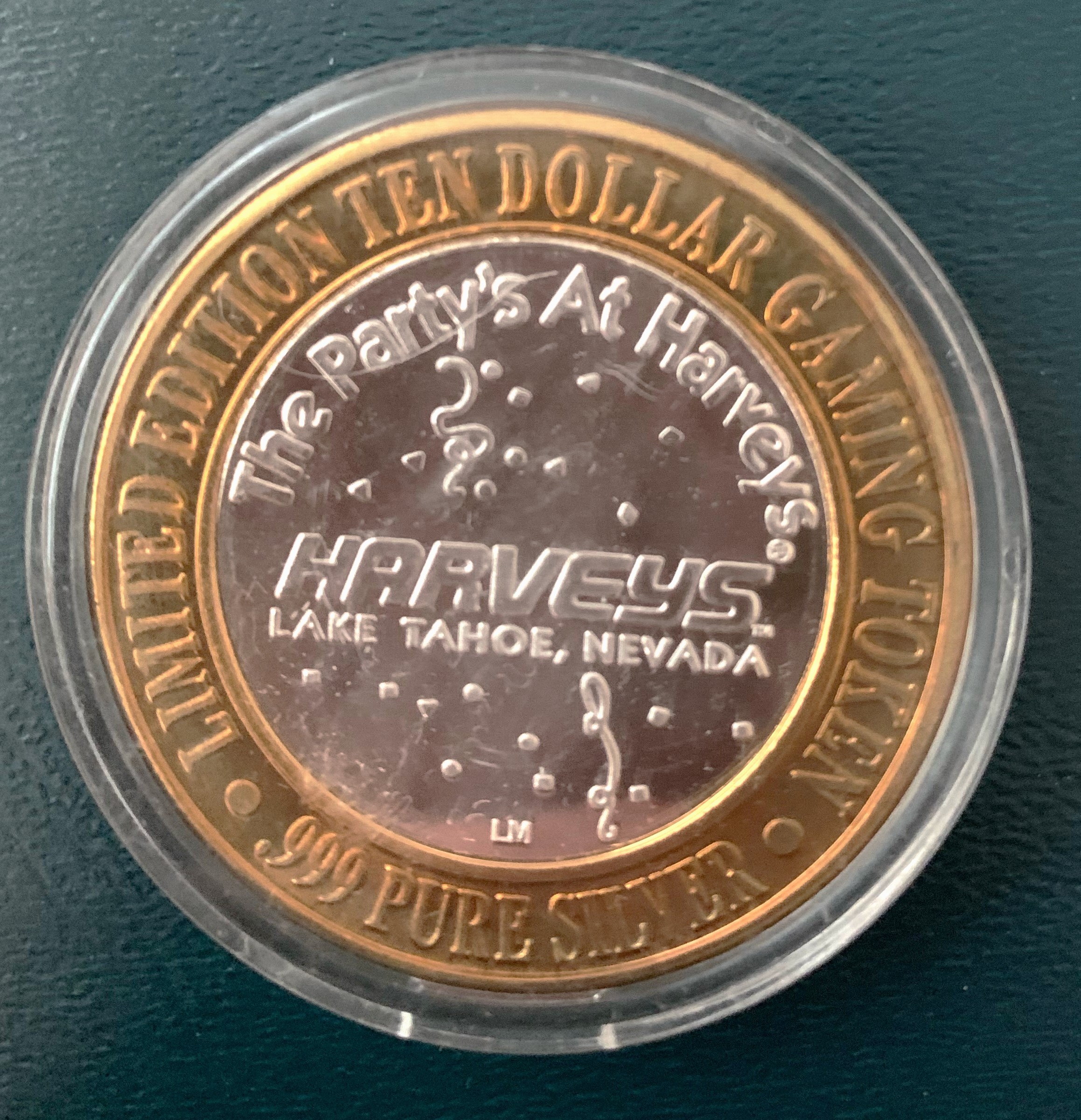 Silver Strike The Party's At Harveys $10 Gaming Token Harvets Lake ...