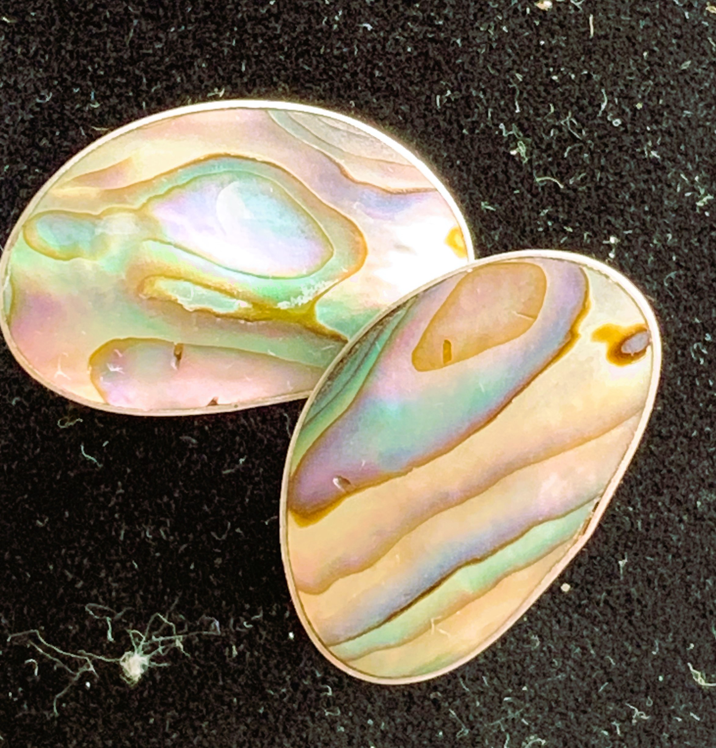 VINTAGE MEXICO ALPACA ABALONE STERLING SILVER CUFF LINKS JEWELRY ...