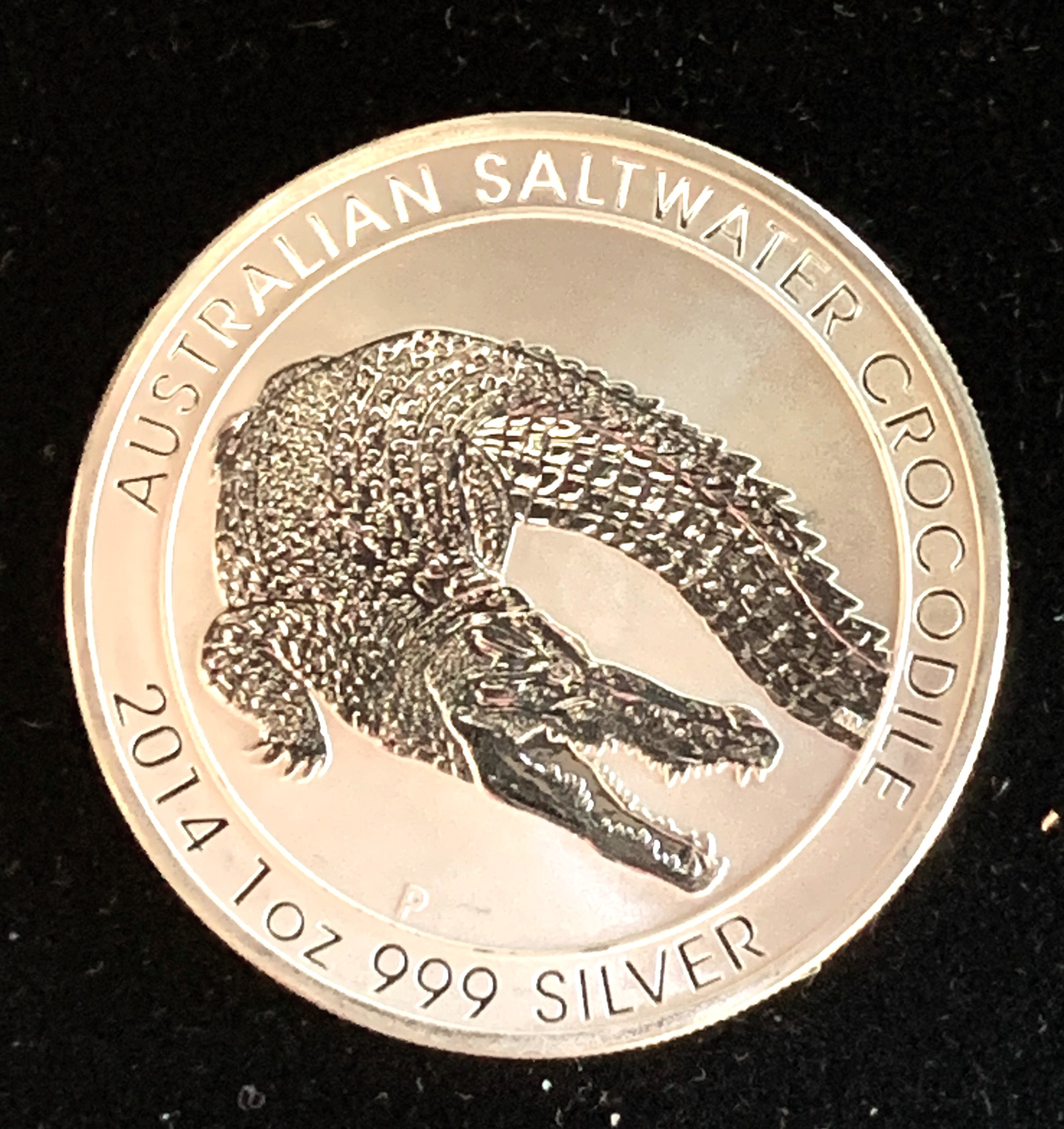 AUSTRALIAN PROOF UNCIRCULATED SALTWATER CROCODILE 2014 1OZ .999 FINE ...