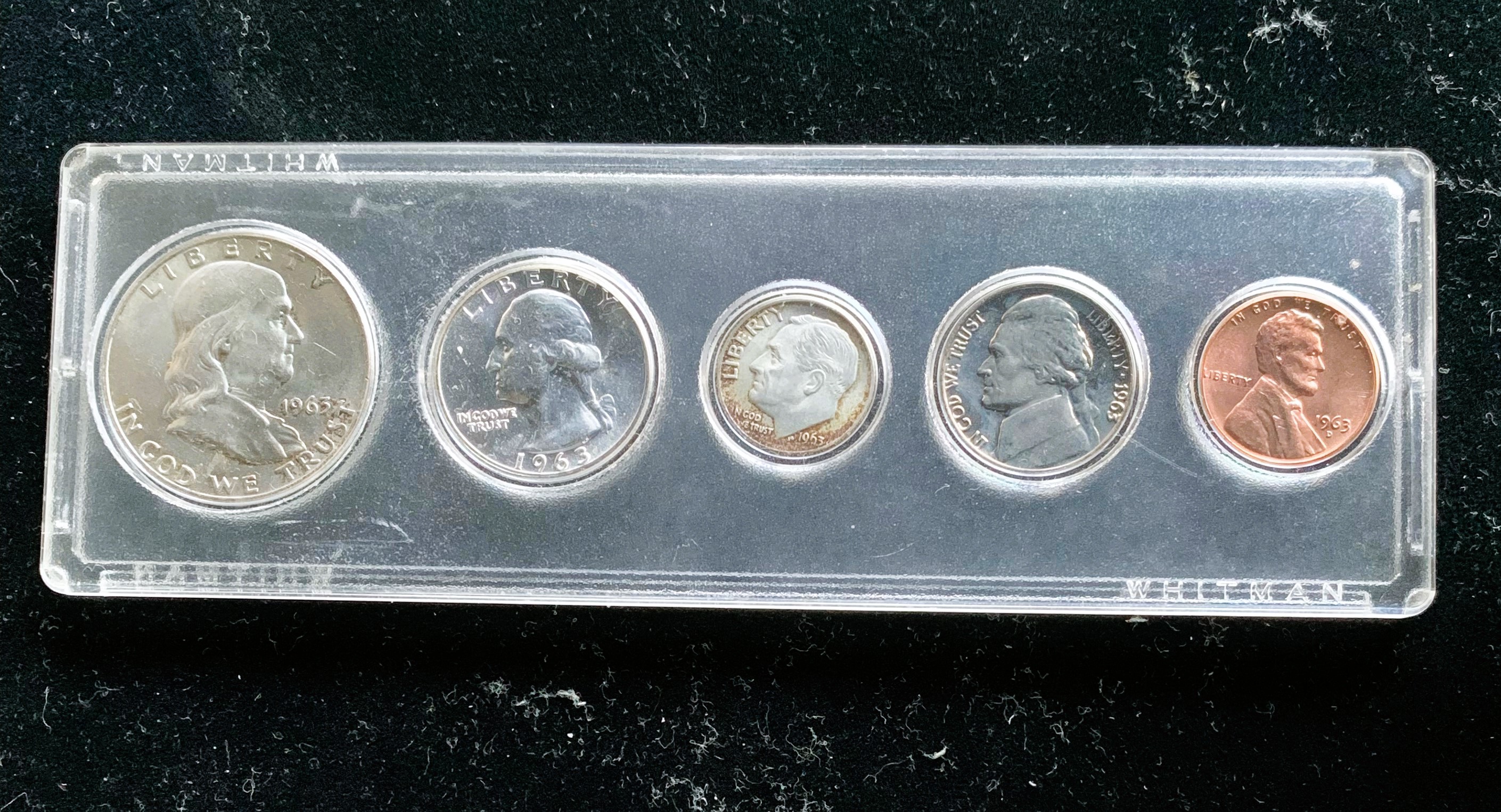1963 SILVER 5 COIN SET, QTR, NICKLE, CENT UNC COINS | Property Room