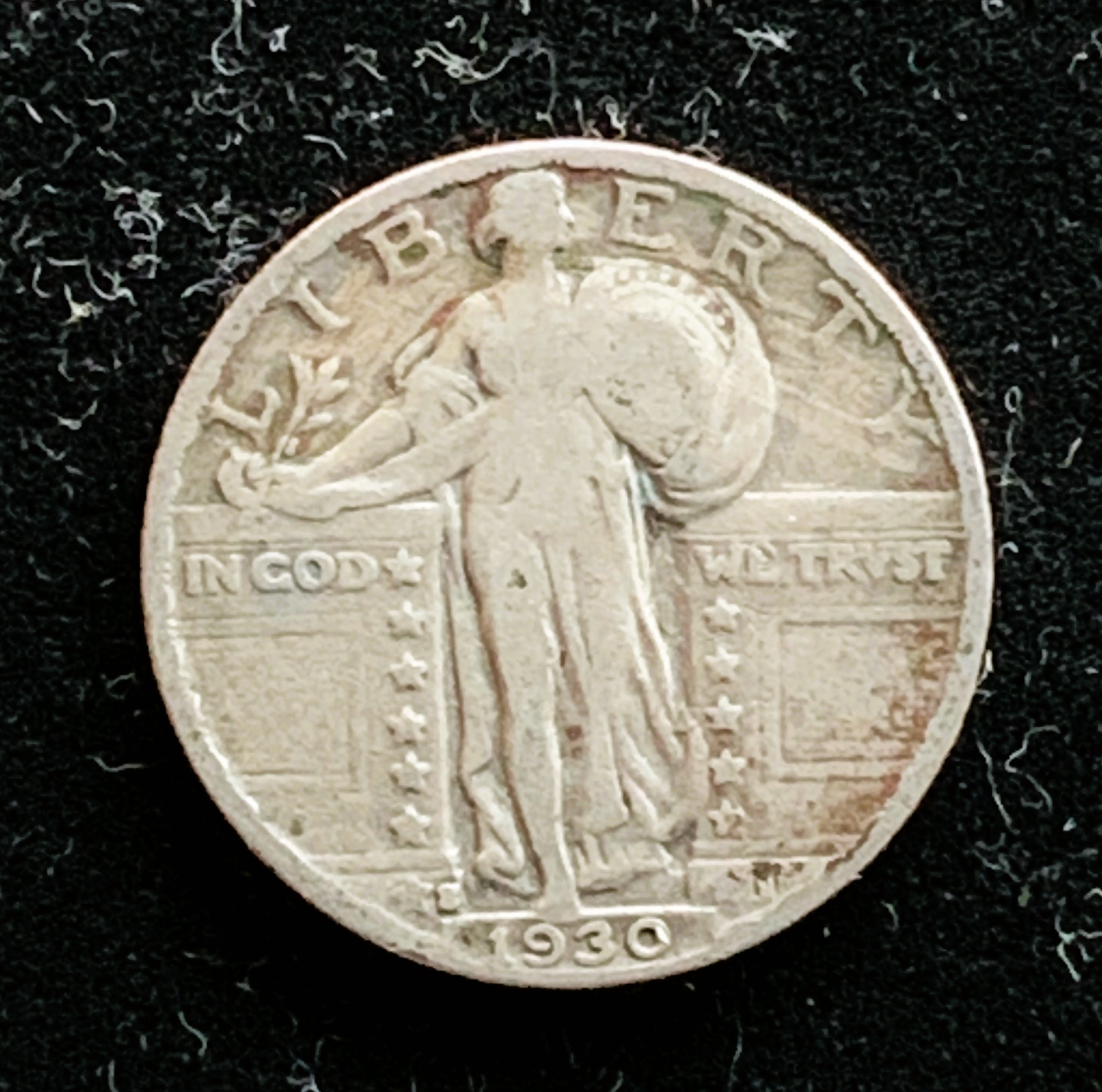 1930-S SILVER STANDING LIBERTY QUARTER, HIGH GRADE COIN, LOTS OF DETAIL ...