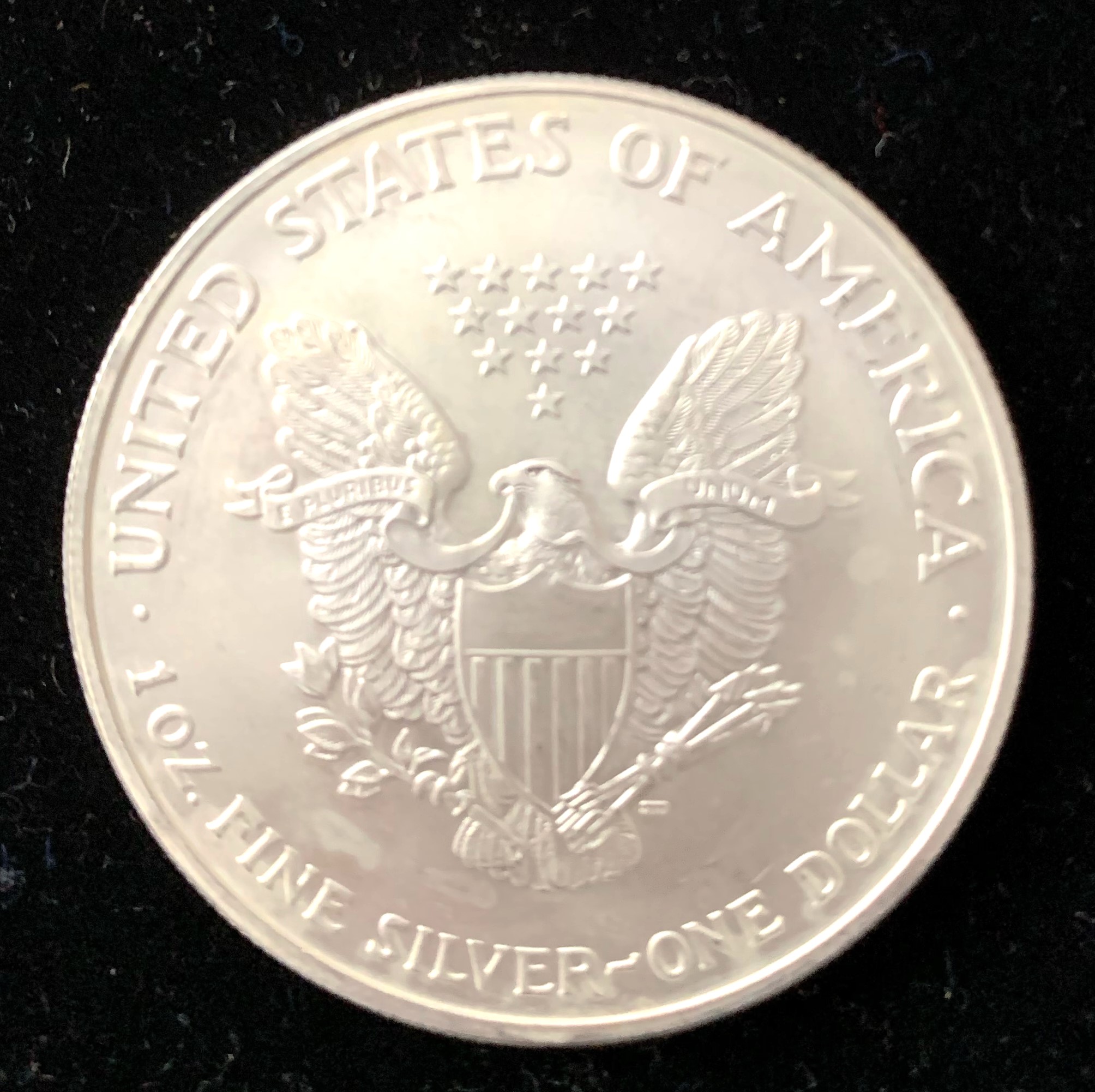 2005 SILVER EAGLE ONE DOLLAR 1oz FINE SILVER, A HIGH GRADE BRIGHT ...