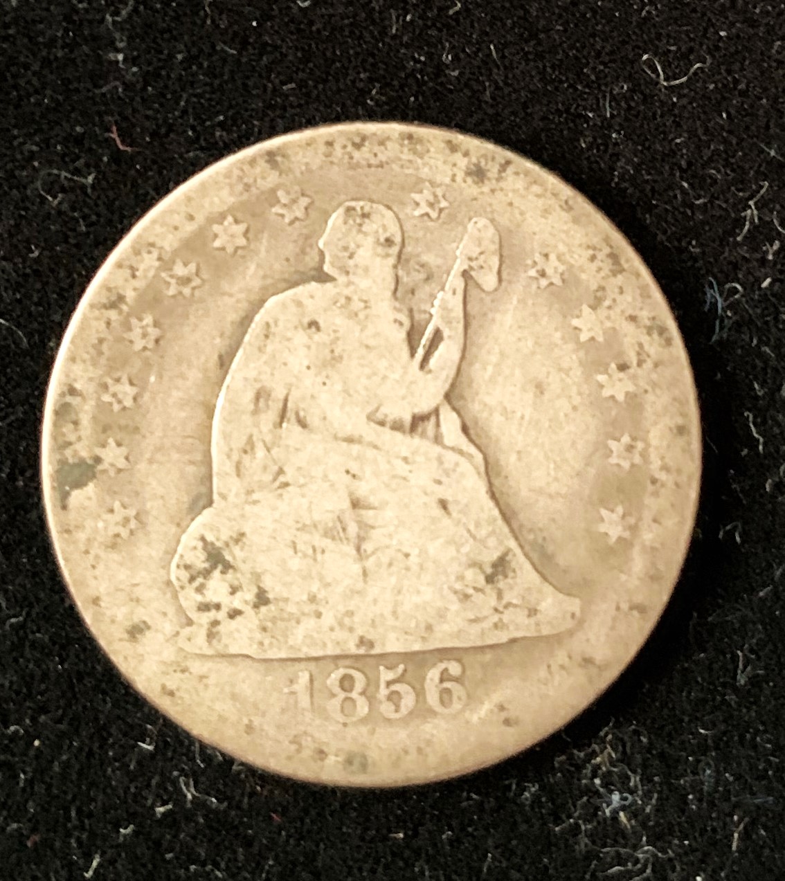 1856-O SILVER SEATED LIBERTY QUARTER | Property Room
