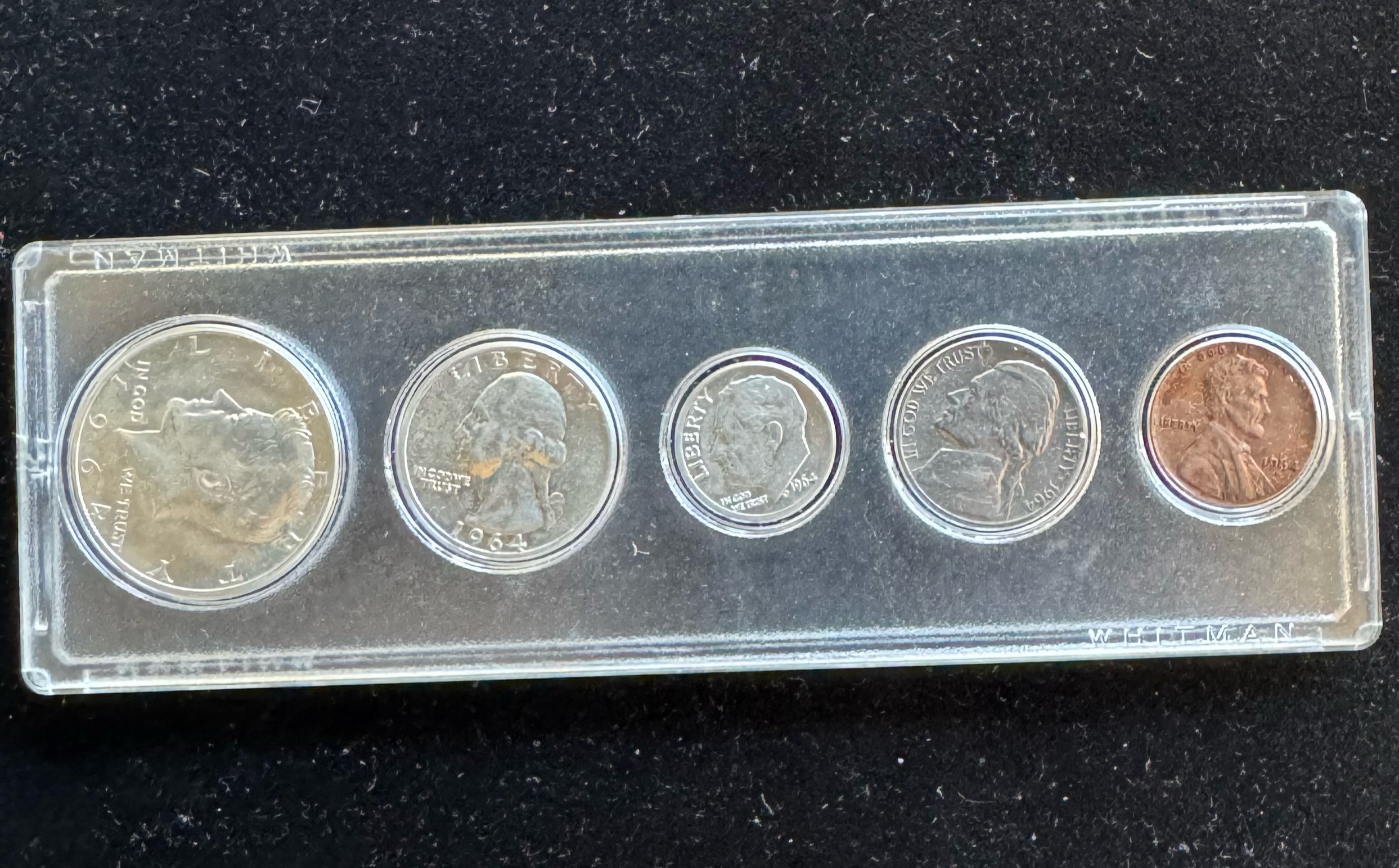 1964 5 COIN SILVER SET IN CASE, BRIGHT LUSTER | Property Room