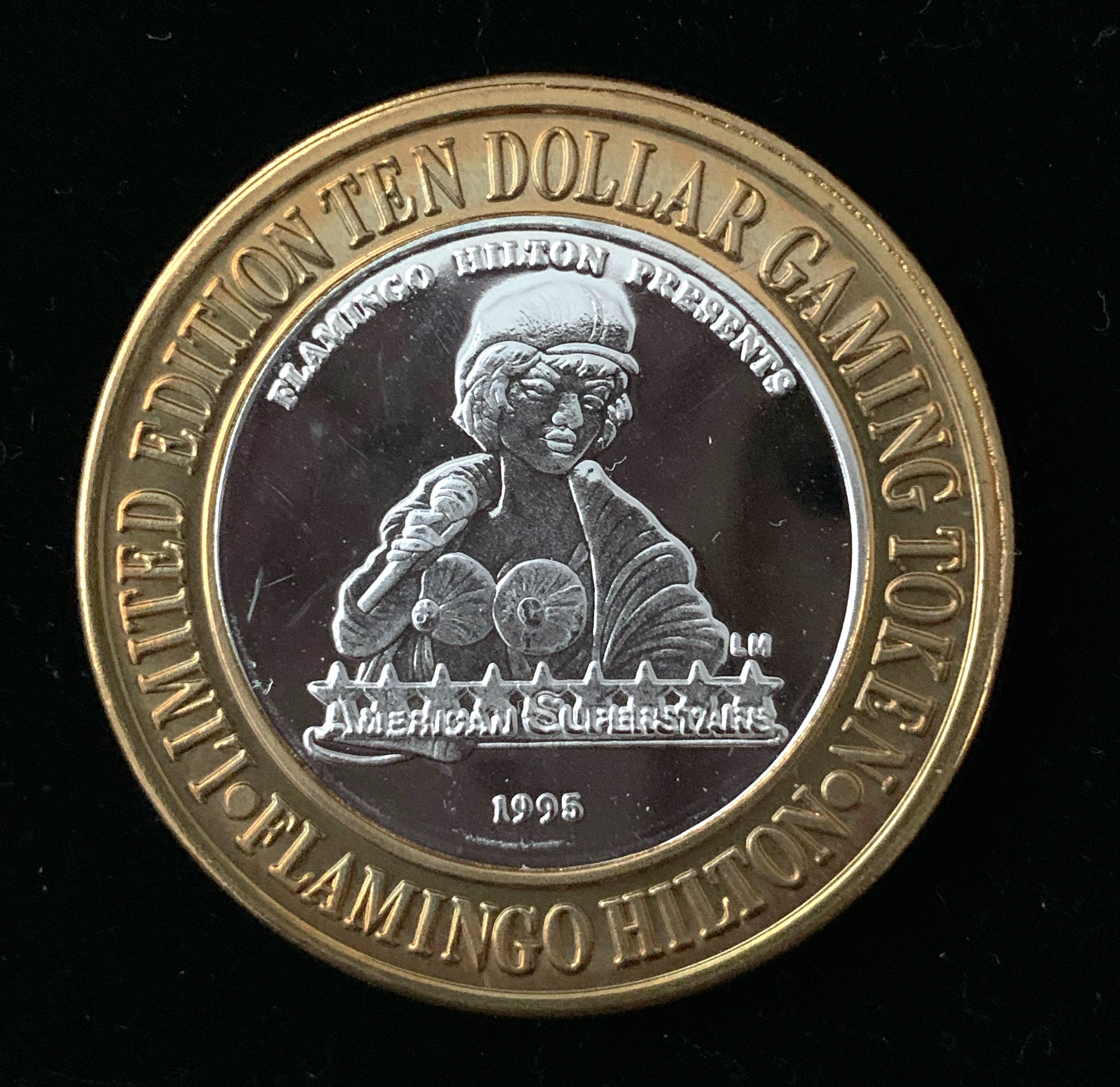 1oz 1995 SILVER FLAMINGO HILTON RENO NEVADA LIMITED EDITION .999 FINE ...