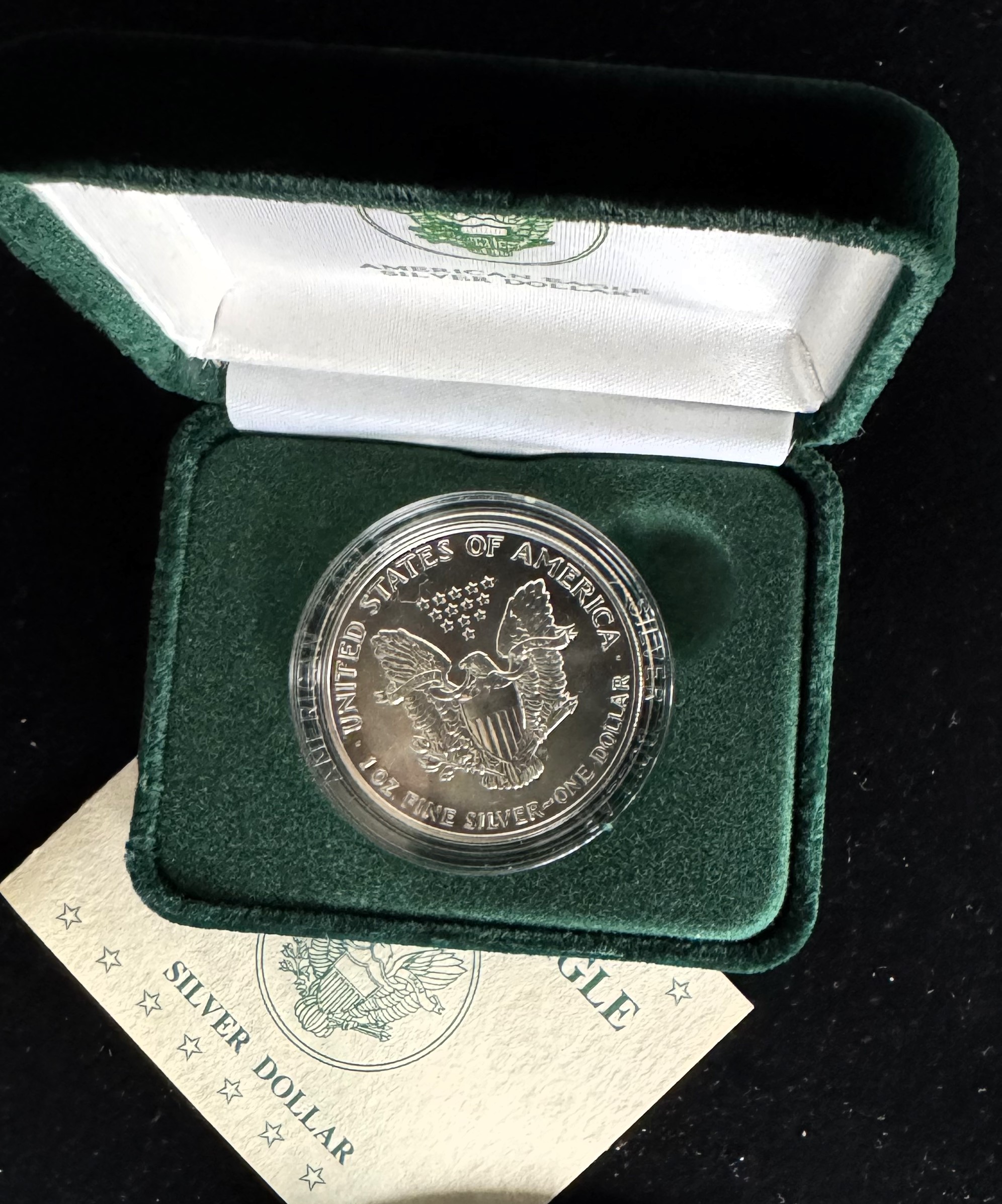 1992 AMERICAN SILVER EAGLE $1 DOLLAR COIN, .999 1oz FINE SILVER, UNC ...