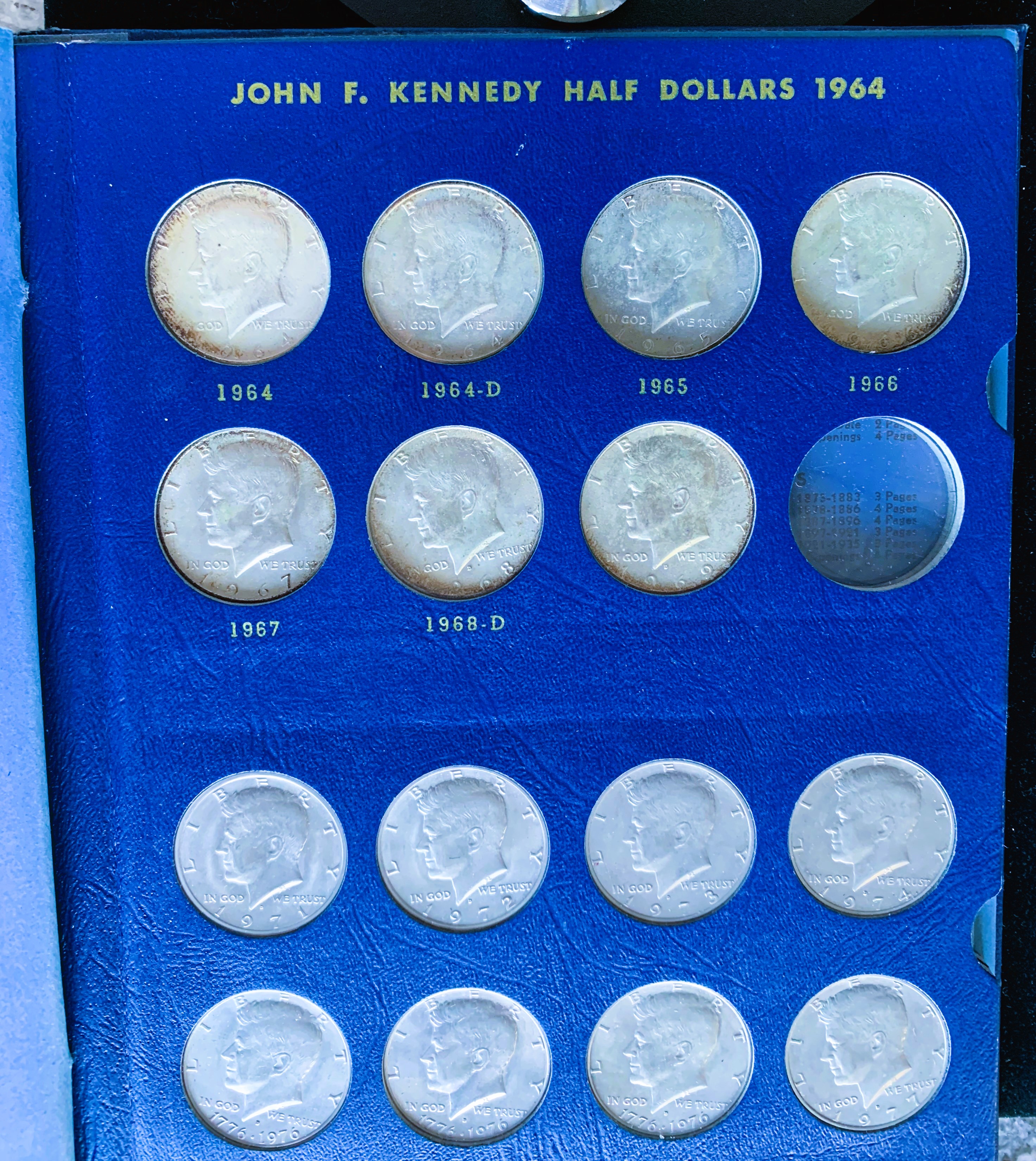 JOHN F KENNEDY HALVES COLLECTION 1964- IN WHITMAN BOOK, 15 QUALITY ...