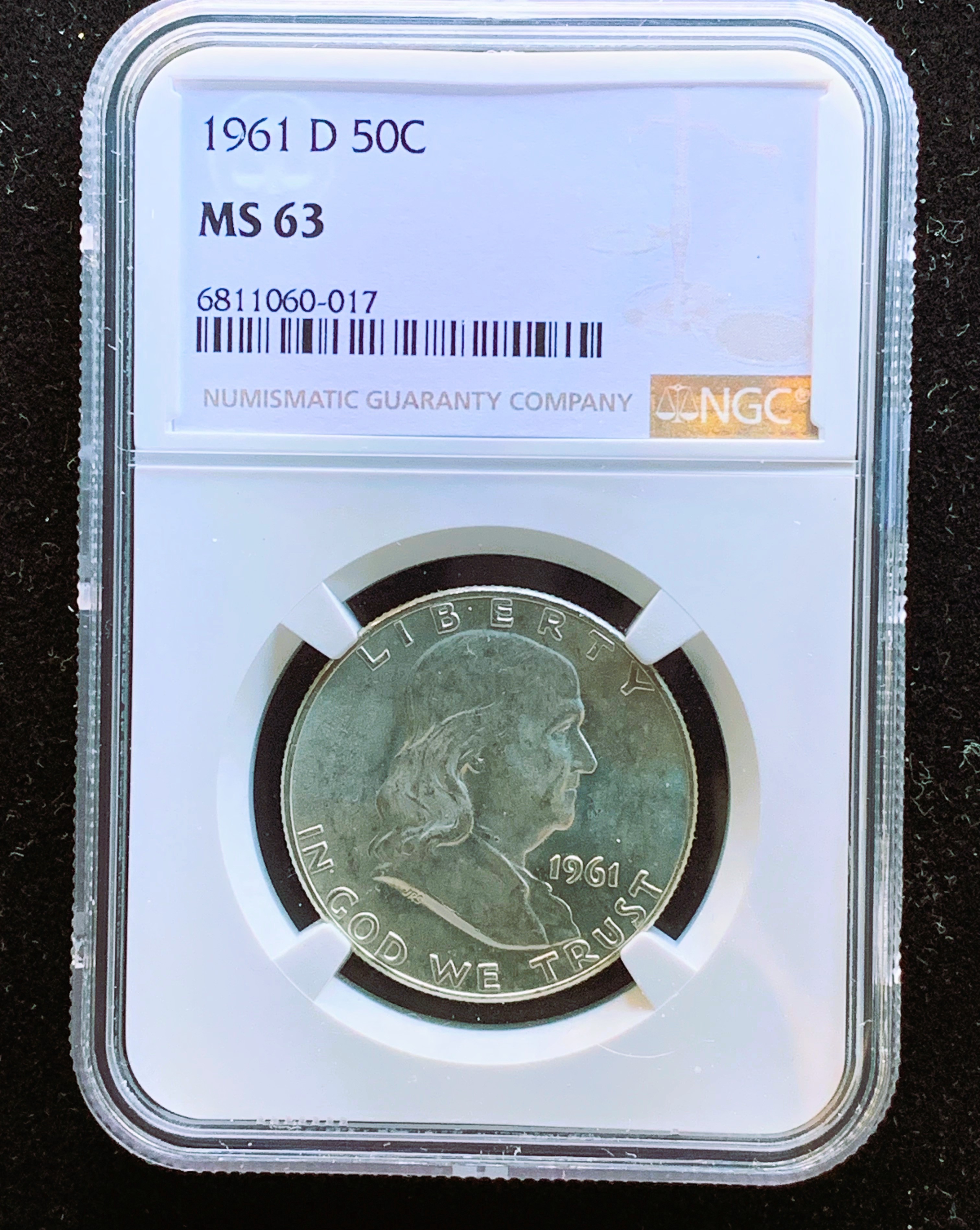 1961-D FRANKLIN HALF DOLLAR, NGC GRADED MS 63, SILVER REALLY NICE COIN ...