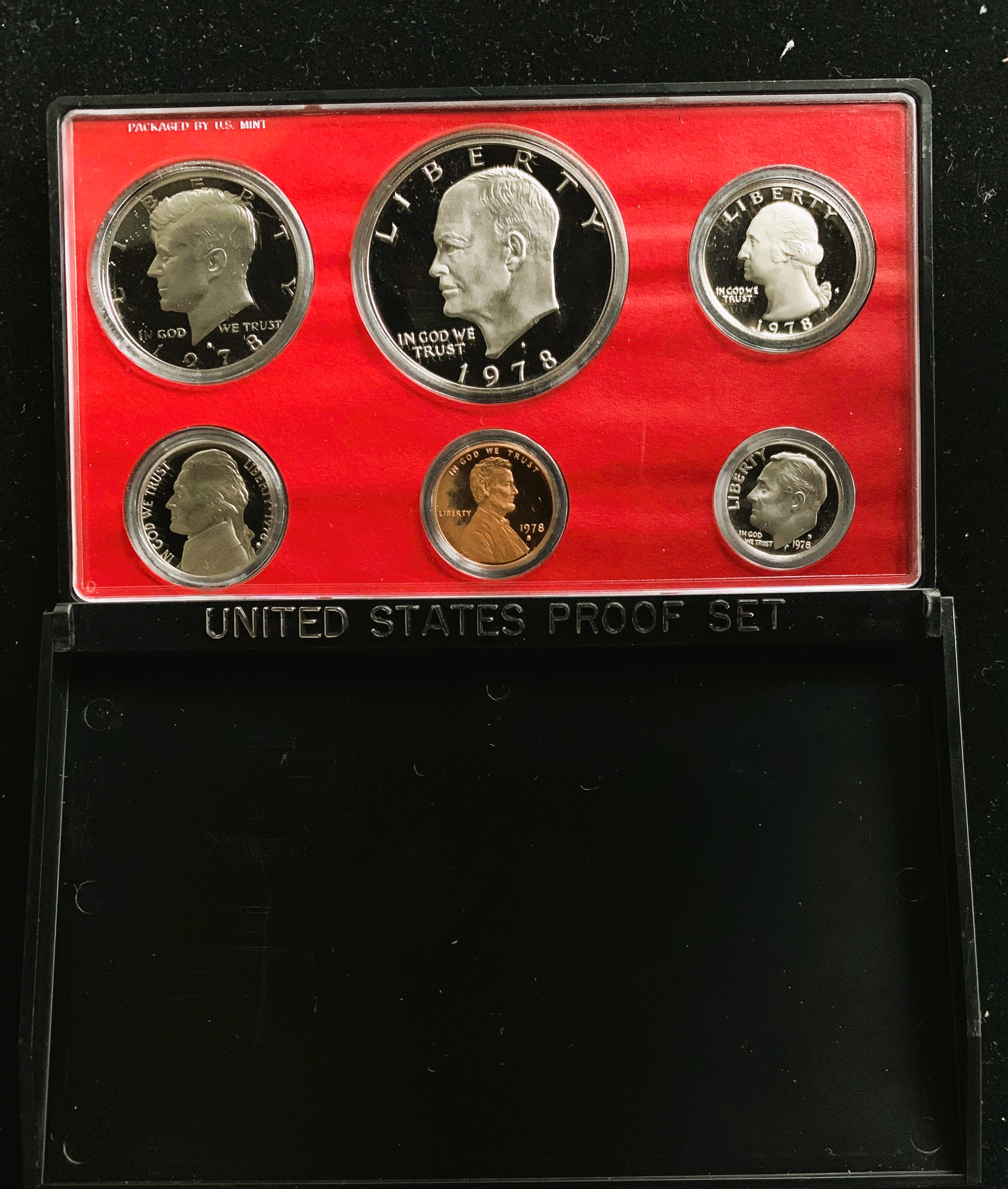 1978-S US PROOF SET 6 COINS, HIGH GLOSS MIRROR IMAGES, ORIG GOV PKG ...