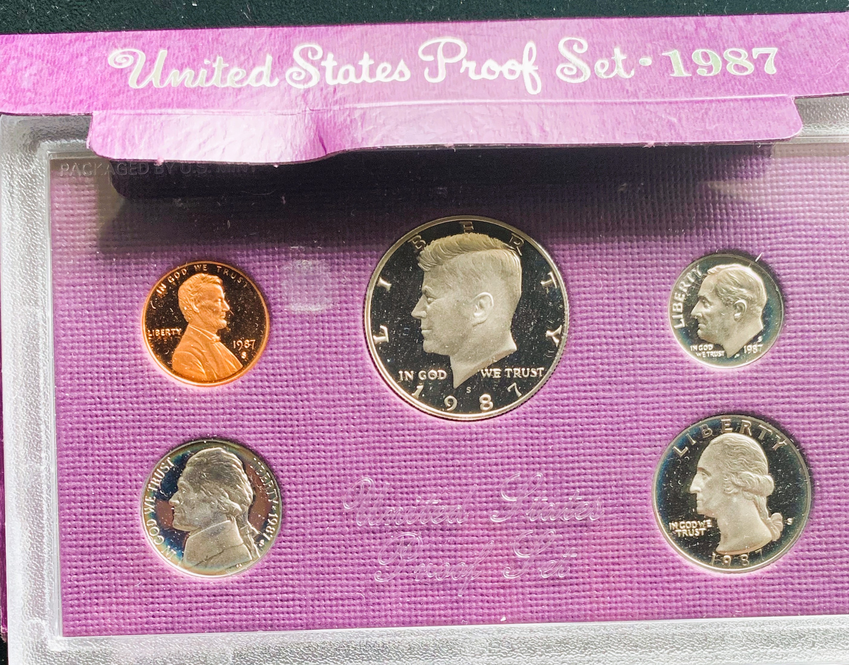1987-S US PROOF SET IN ORIG GOV CASE, PKG, 5 GEM PROOF COINS | Property ...