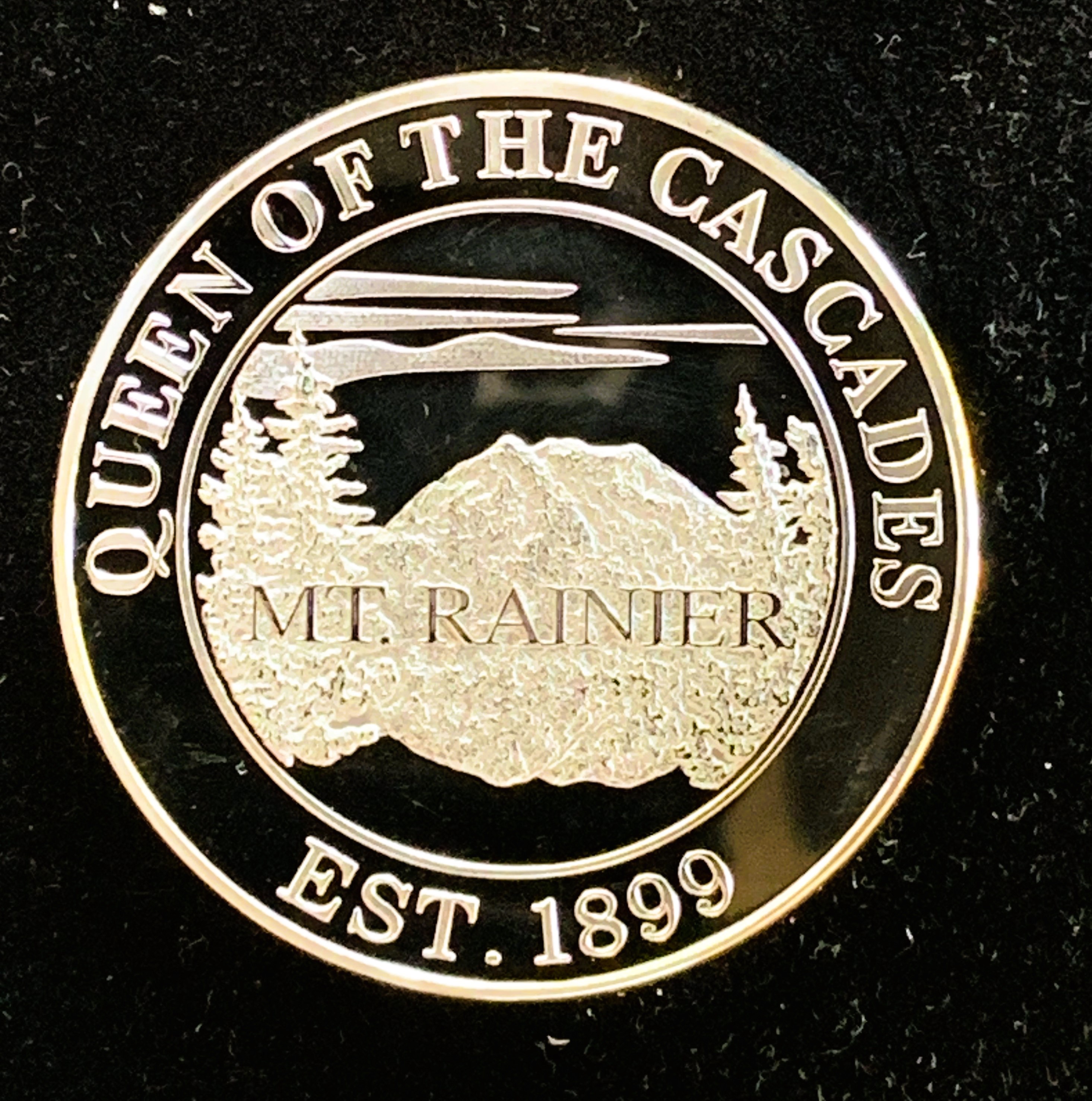 MOUNT RAINER NATIONAL PARK COMMEMORATIVE COIN, CAMEO PROOF IN ORIGINAL ...
