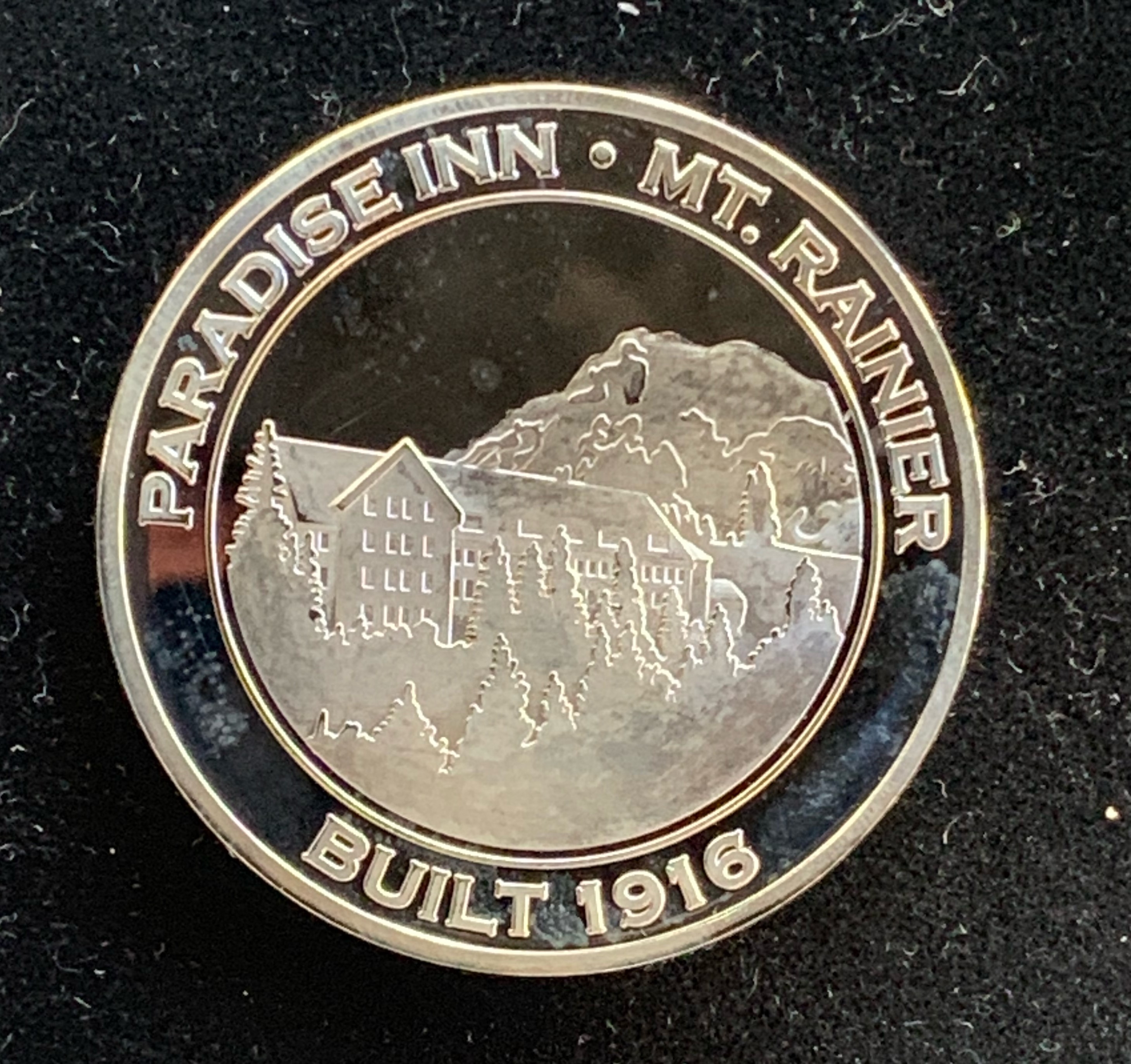 MOUNT RAINER NATIONAL PARK COMMEMORATIVE COIN, PARADISE INN, CAMEO ...