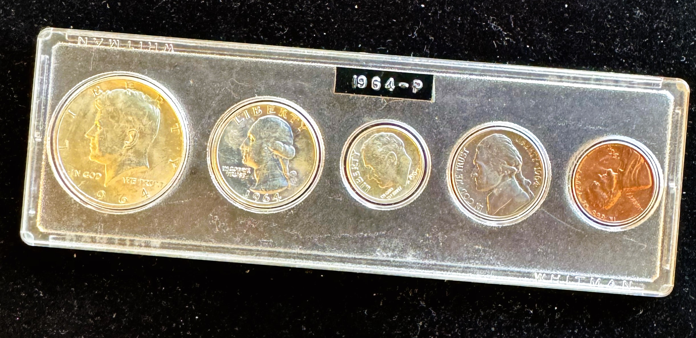 1964-P US MINT SET SILVER, 5 COINS BU IN THE SLAB | Property Room